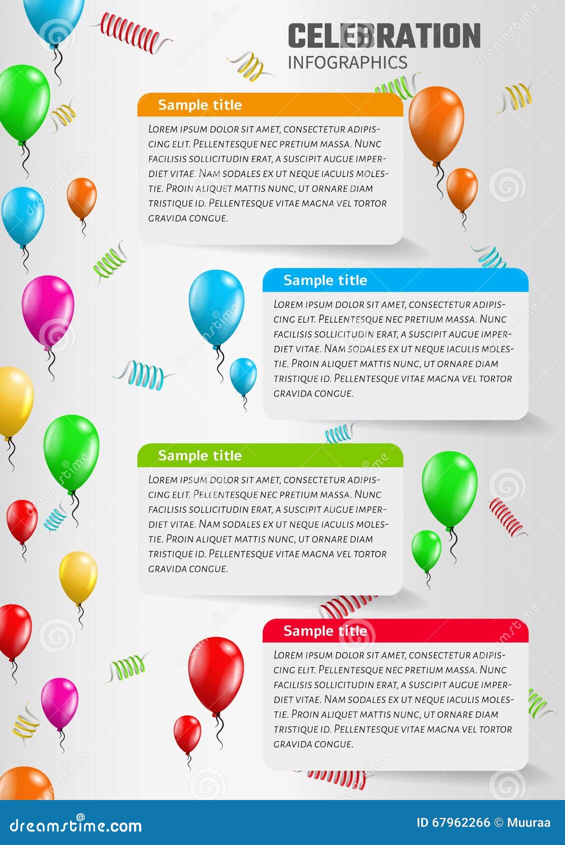 Celebration Infographics with Balloons Stock Illustration ...