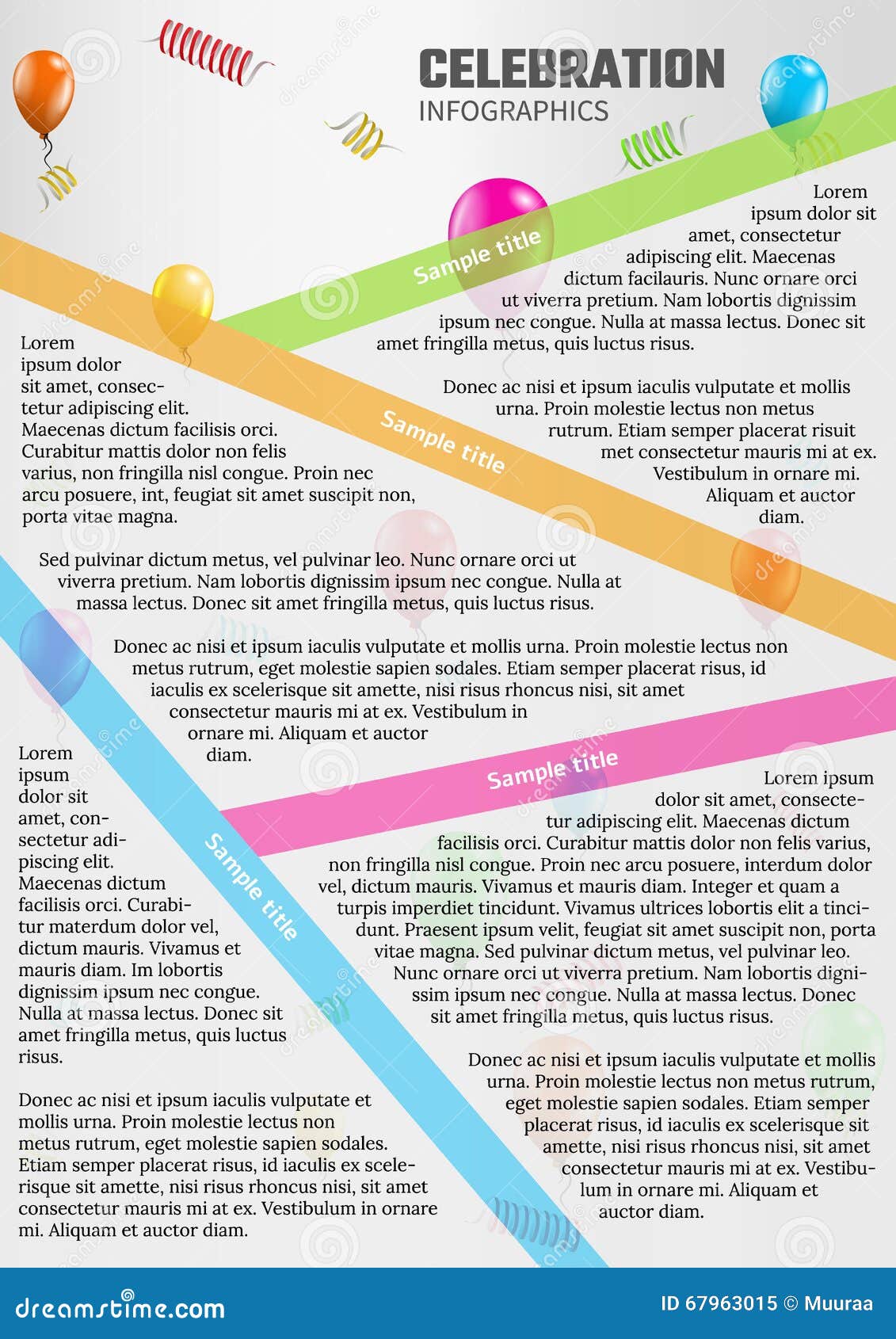 Celebration Infographics With Balloons Stock Photography ...