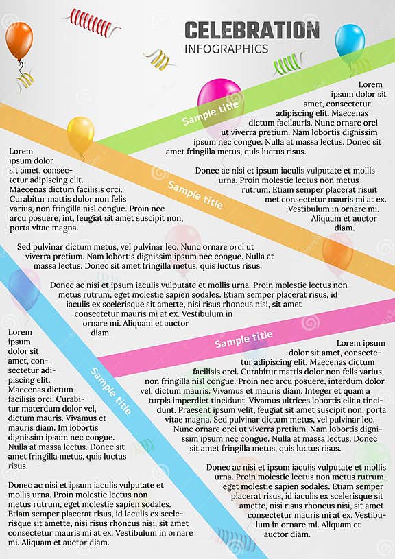 Celebration Infographics with Balloons Stock Illustration ...