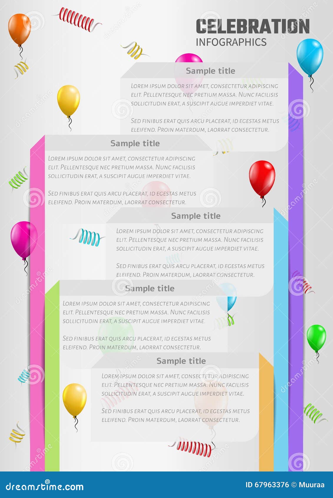 Celebration Infographics with Balloons Stock Illustration ...