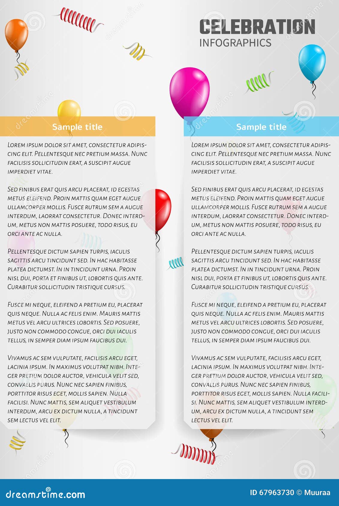 Celebration Infographics with Balloons Stock Illustration ...