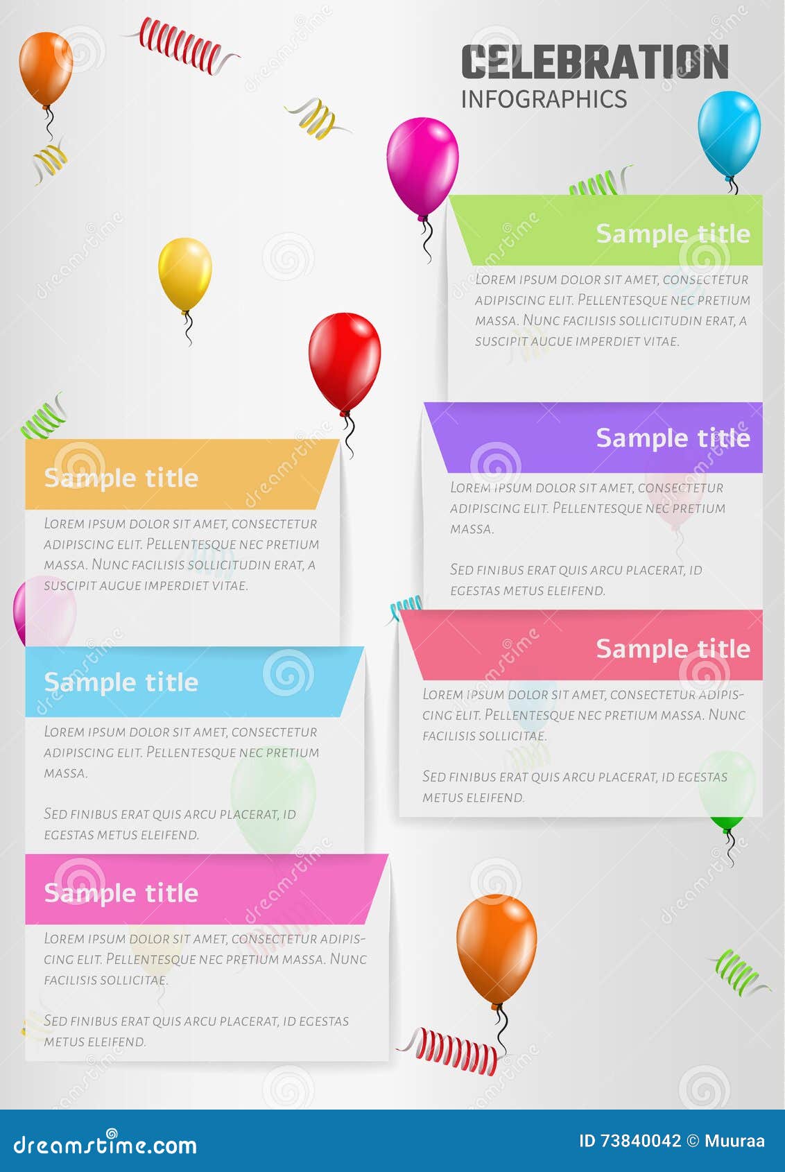 Celebration Infographics with Balloons Stock Vector - Illustration of ...