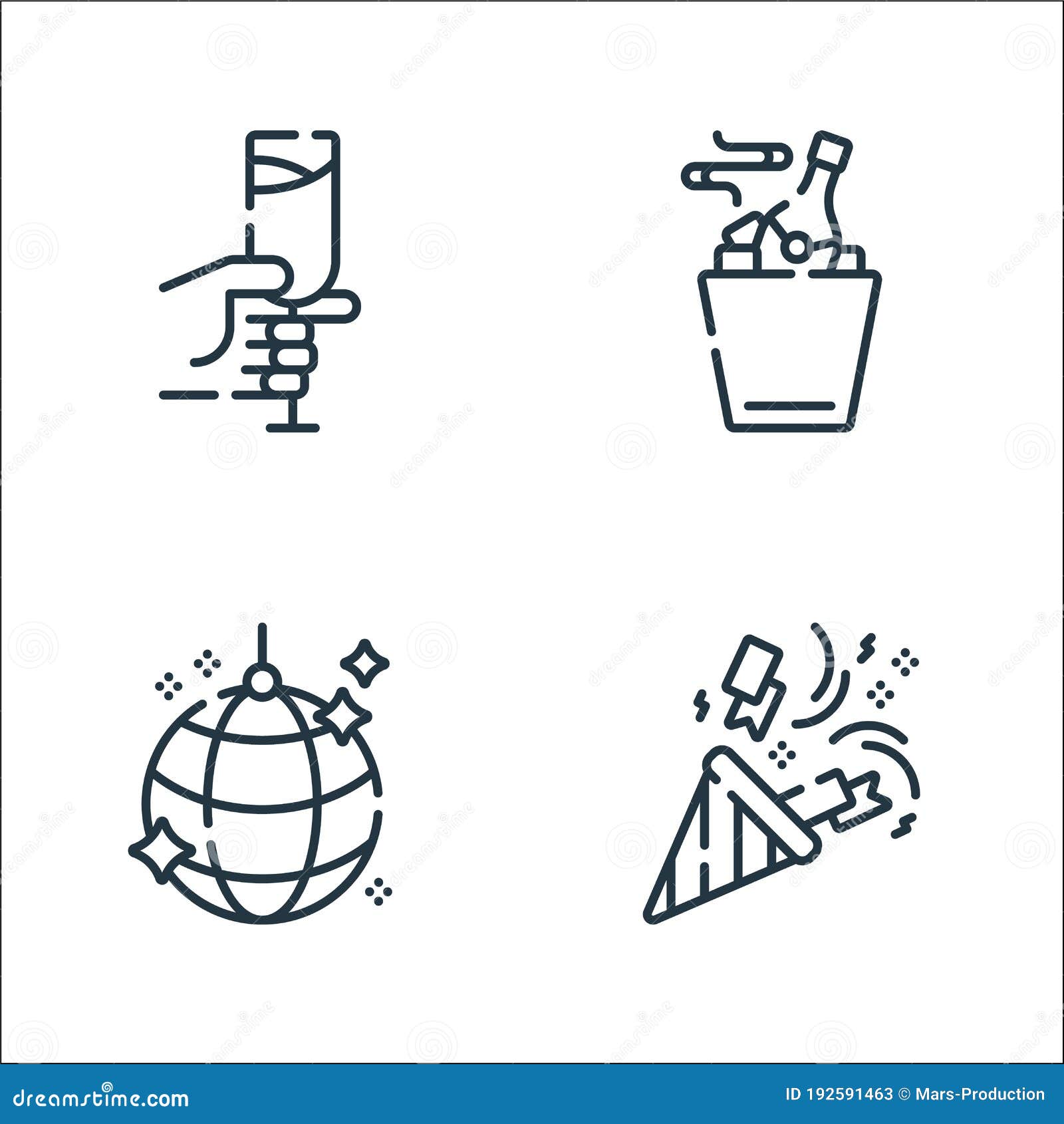 Celebration Line Icons. Linear Set Stock Vector - Illustration of line ...