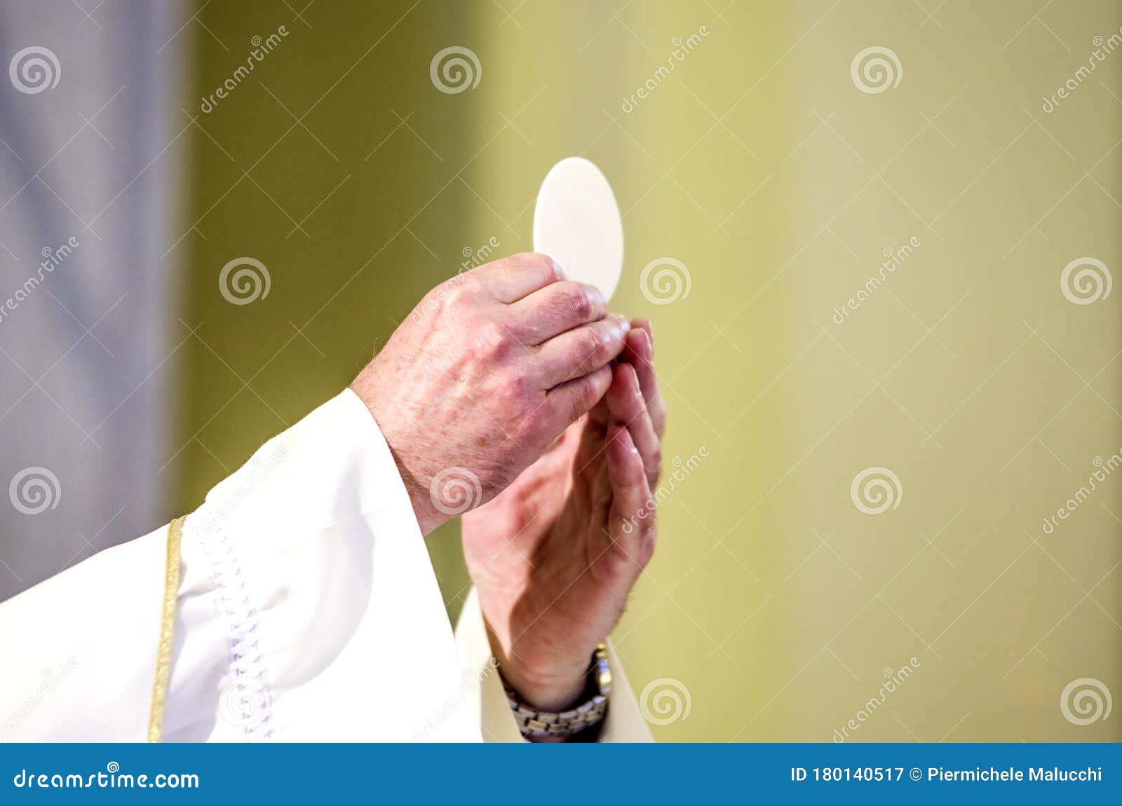 Hands Of The Pope Celebrated The Eucharist Royalty-Free Stock Photo ...