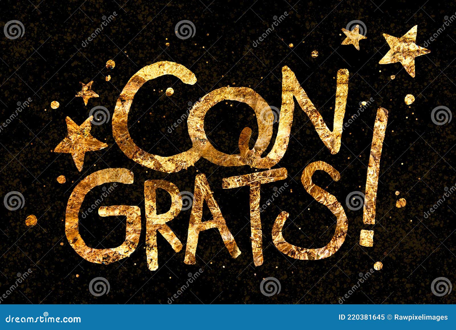 Celebration Message Congrats! Word Typography Sparkling Font Stock ...
