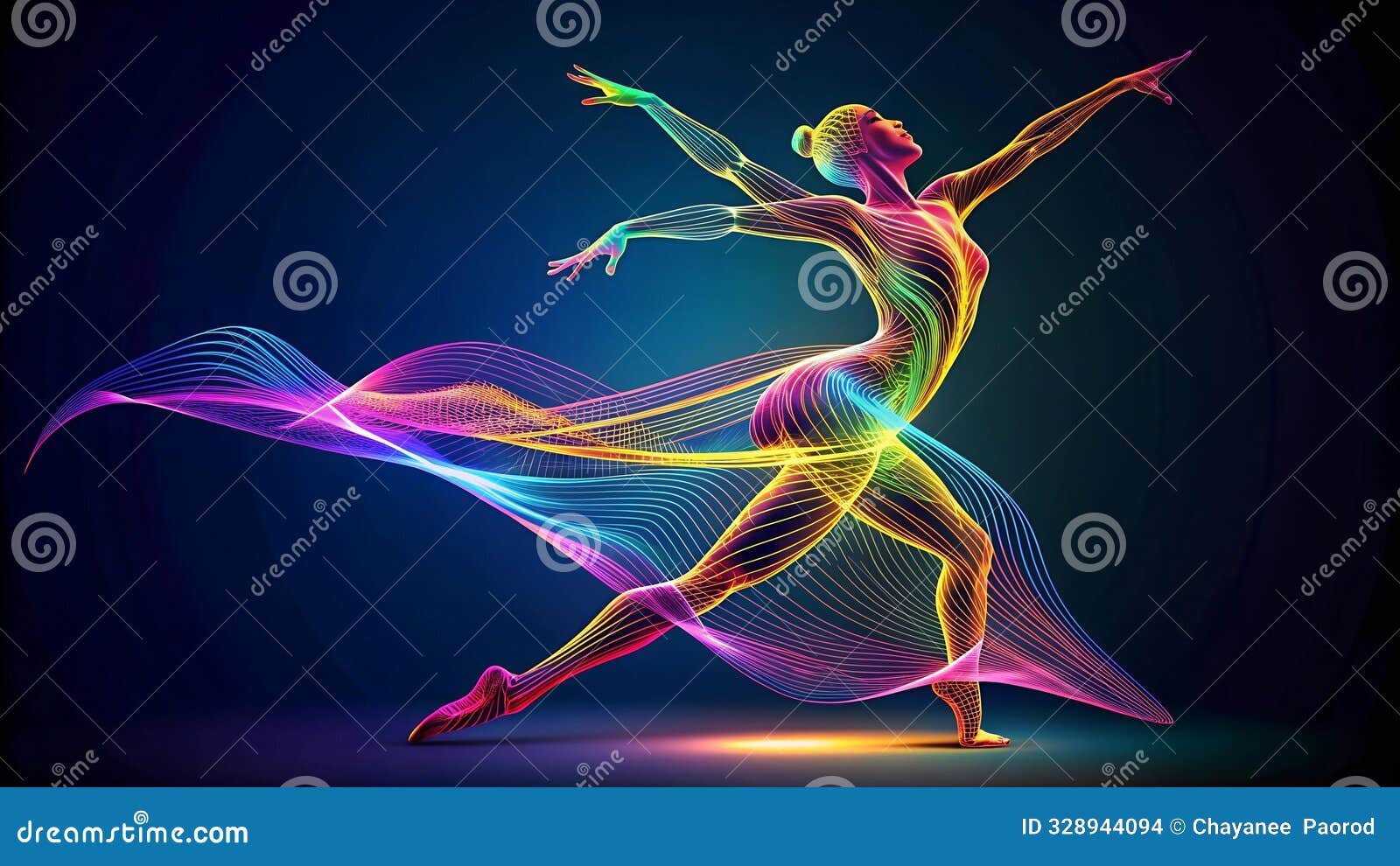 A Celebration of Motion: a Dance of Lines and Curves AI Generated Stock ...