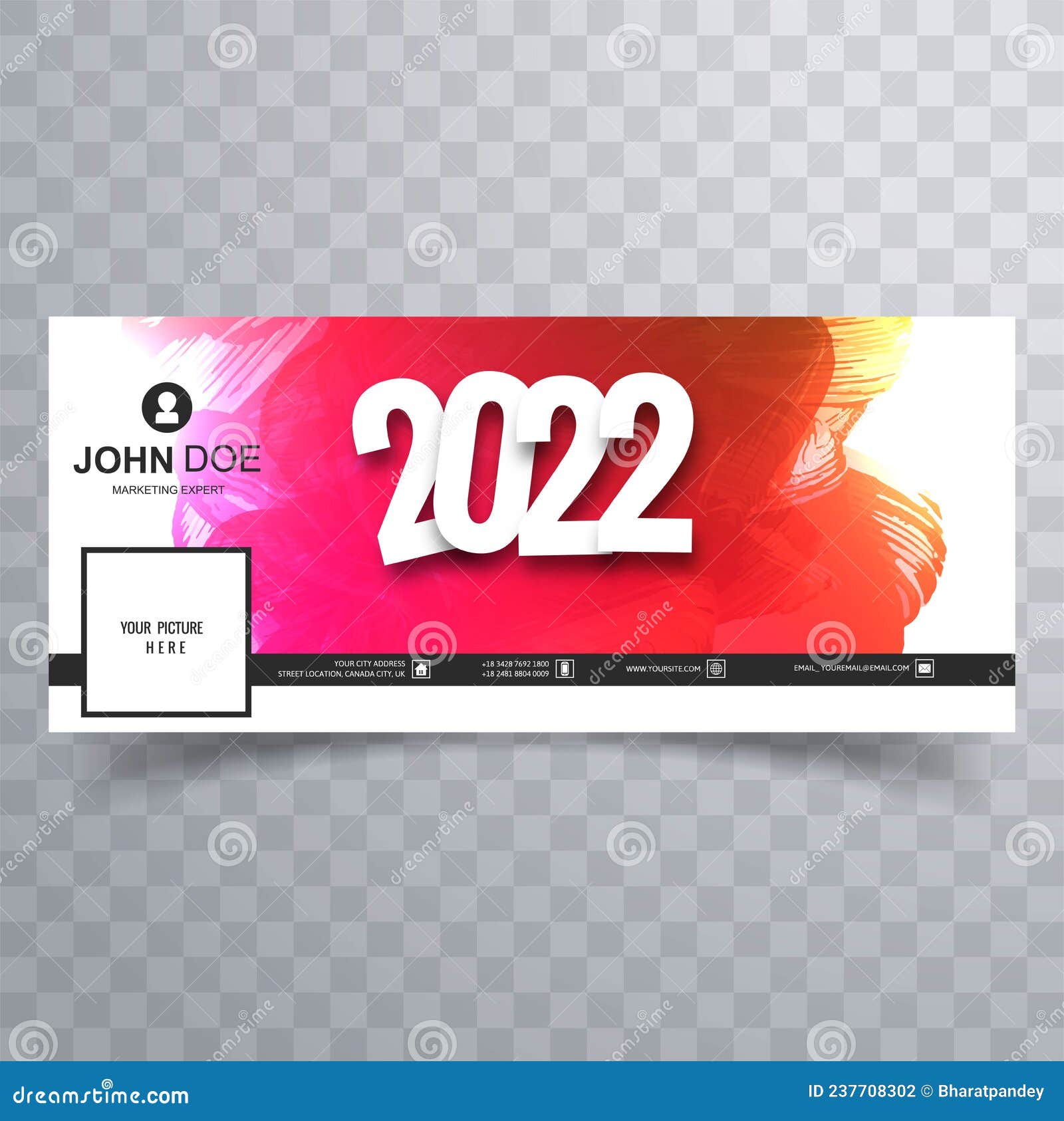 Celebration 2022 New Year Cover Banner Template Stock Vector ...