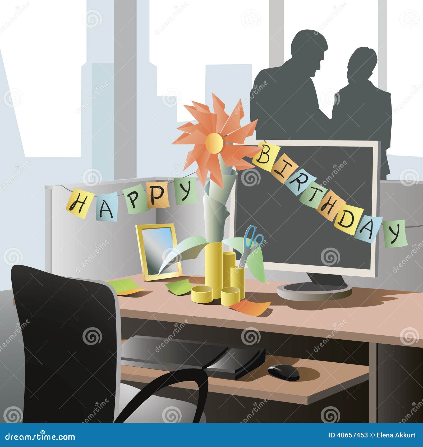 Celebration in office stock illustration. Illustration of letter - 40657453