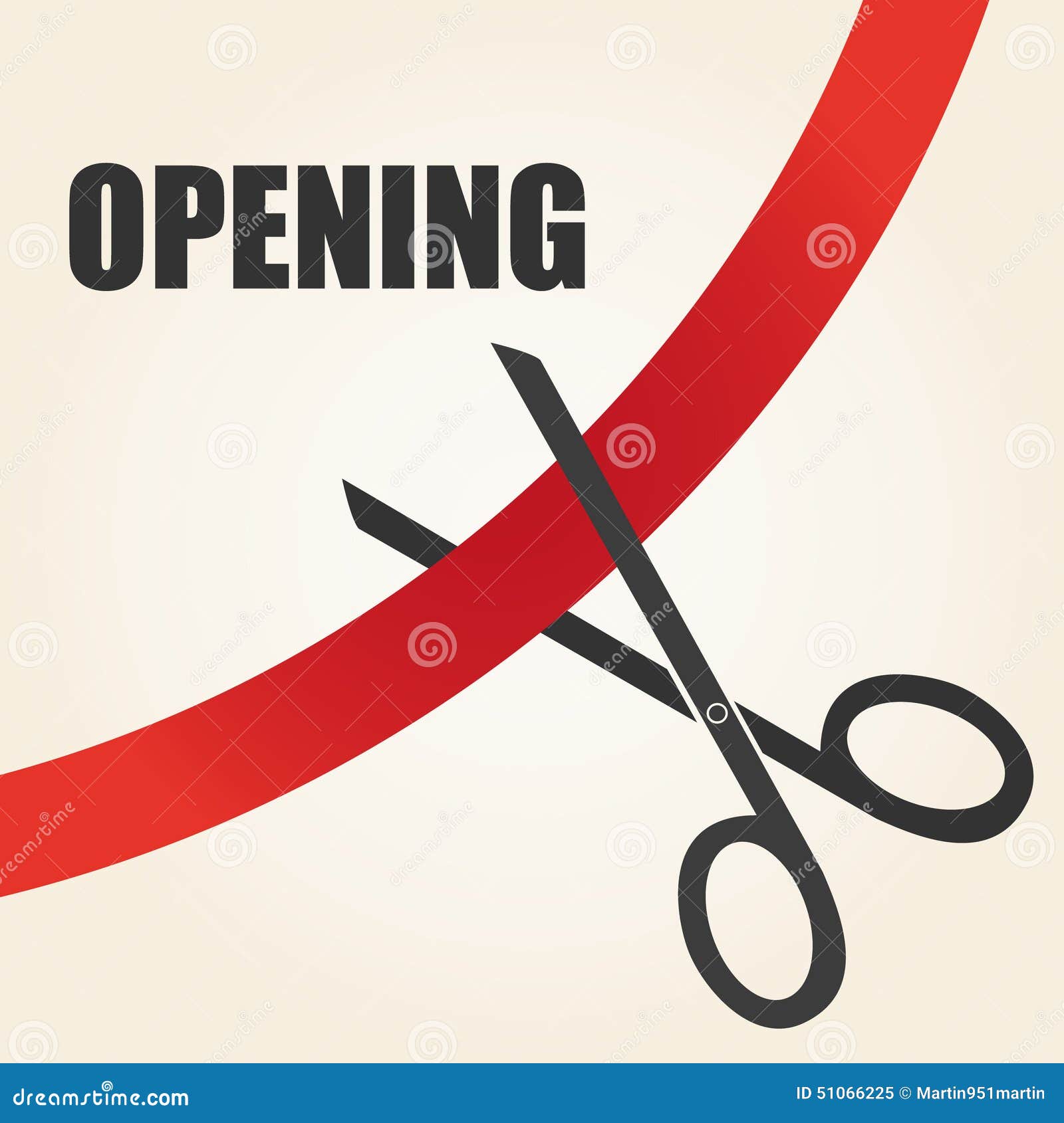 Celebration of Opening Something with Scissors and Ribbon Stock Vector ...