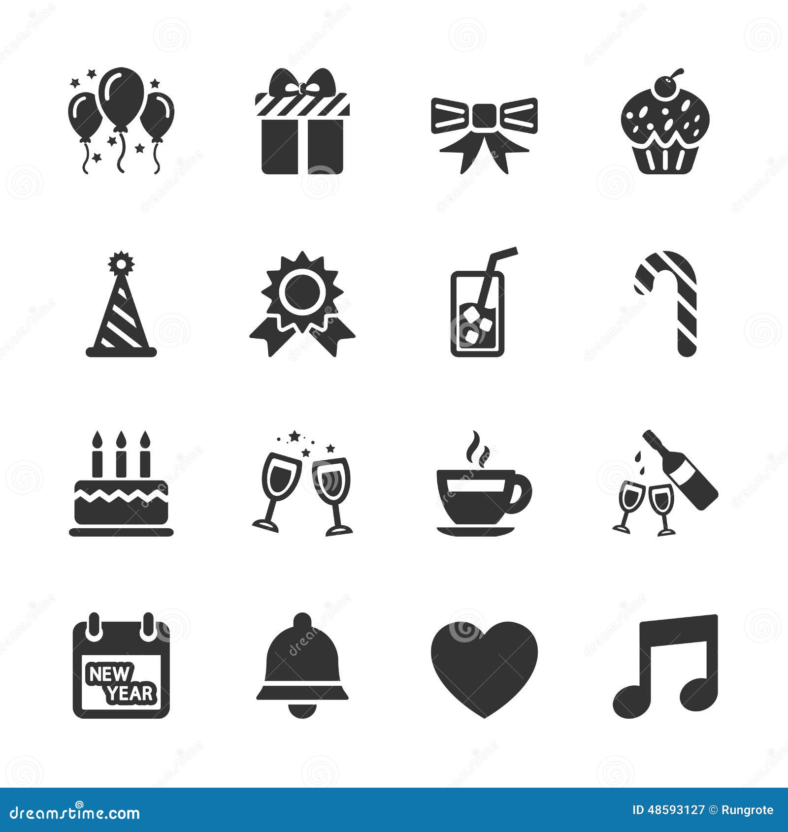 Celebration and Party Icon Set, Vector Eps10 Stock Vector ...
