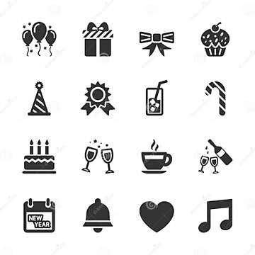 Celebration and Party Icon Set, Vector Eps10 Stock Vector ...