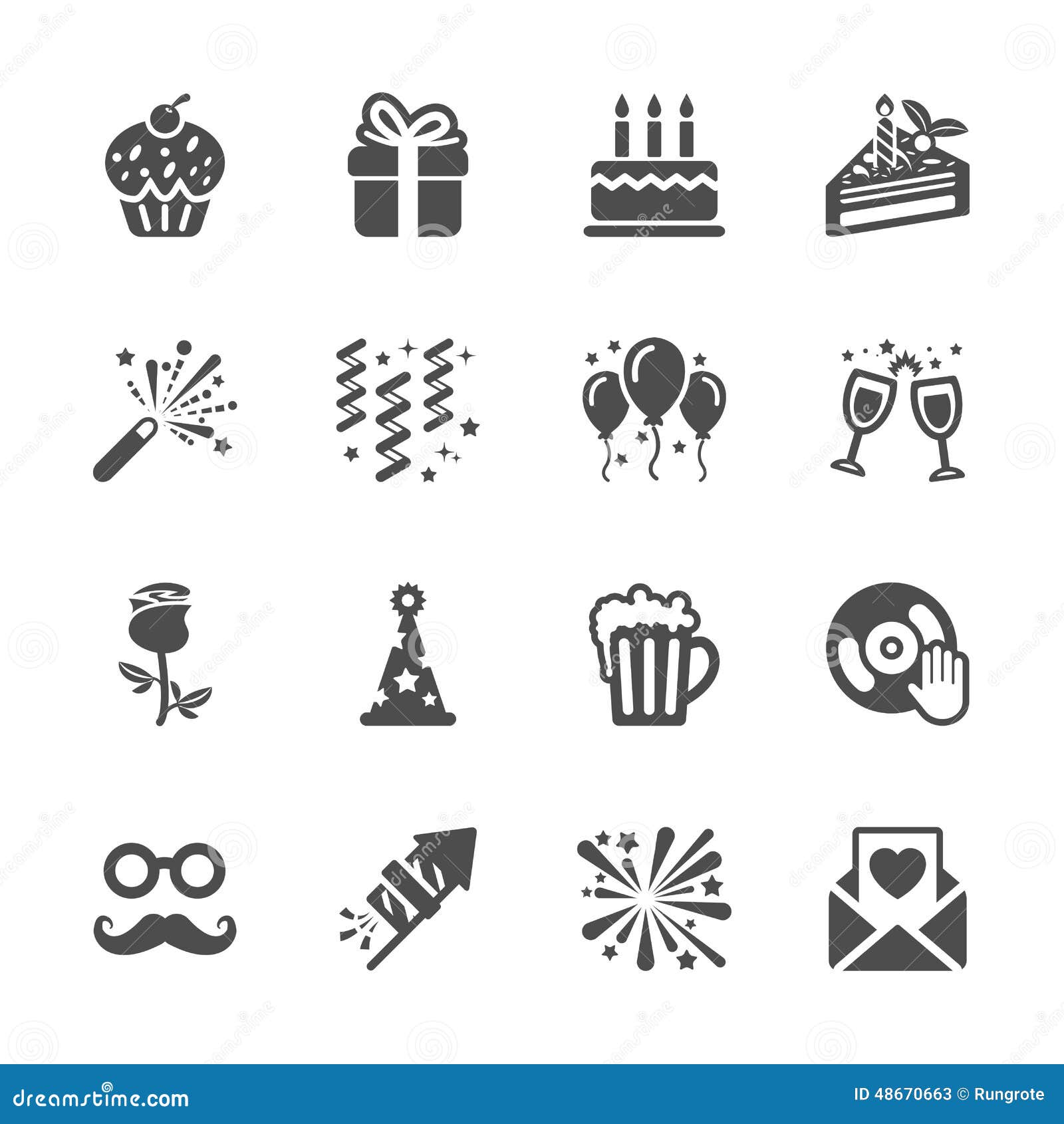 Celebration and Party Icon Set 3, Vector Eps10 Stock Vector ...