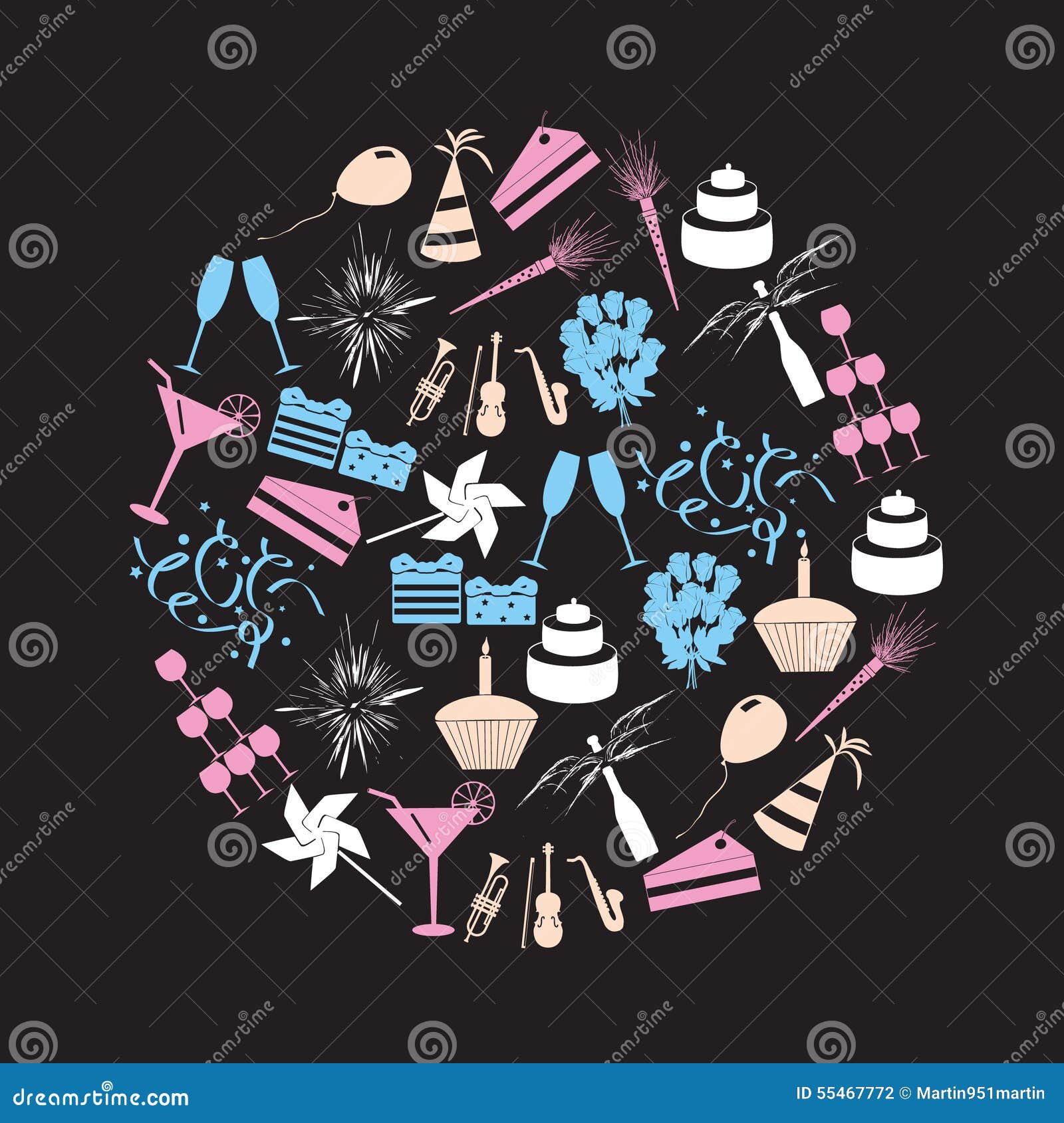 Celebration and Party Icons in Circle Eps10 Stock Vector - Illustration ...
