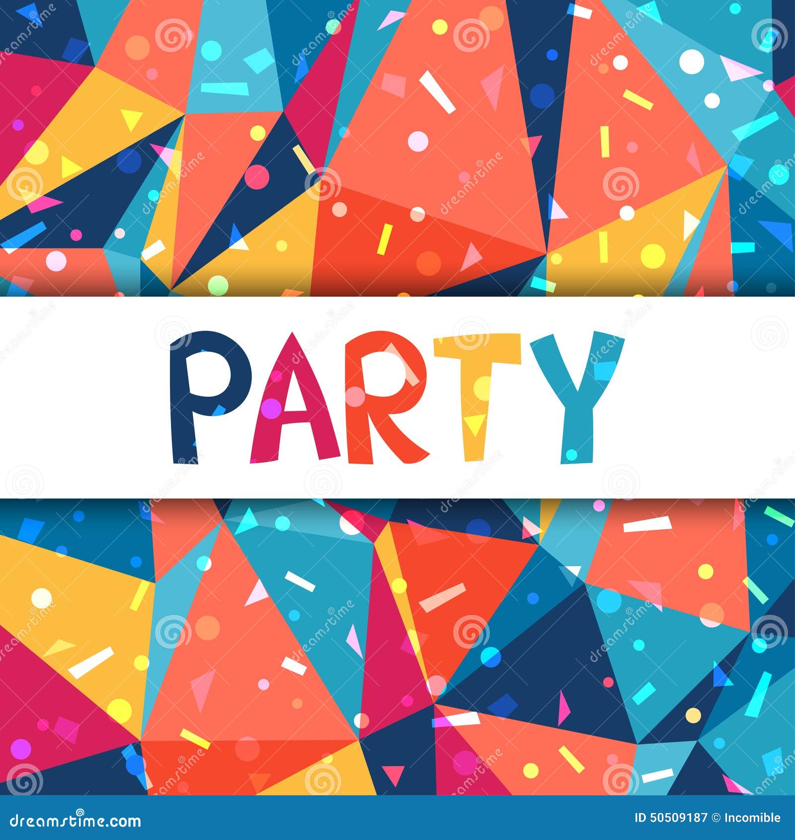 Celebration Party Poster with Shiny Confetti Stock Vector ...