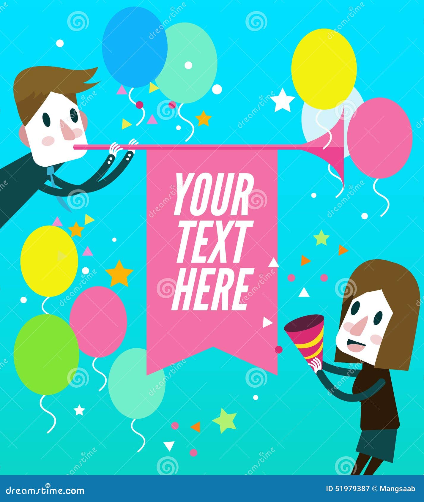 Celebration Party and Promotion Flag. Stock Vector - Illustration of ...