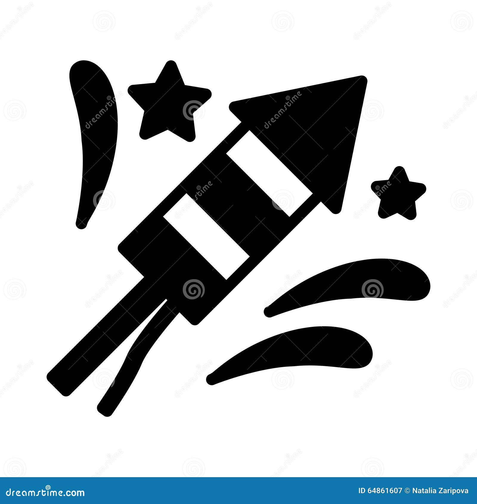 Celebration, Rocket, Fireworks, Flat Vector Illustration Stock ...