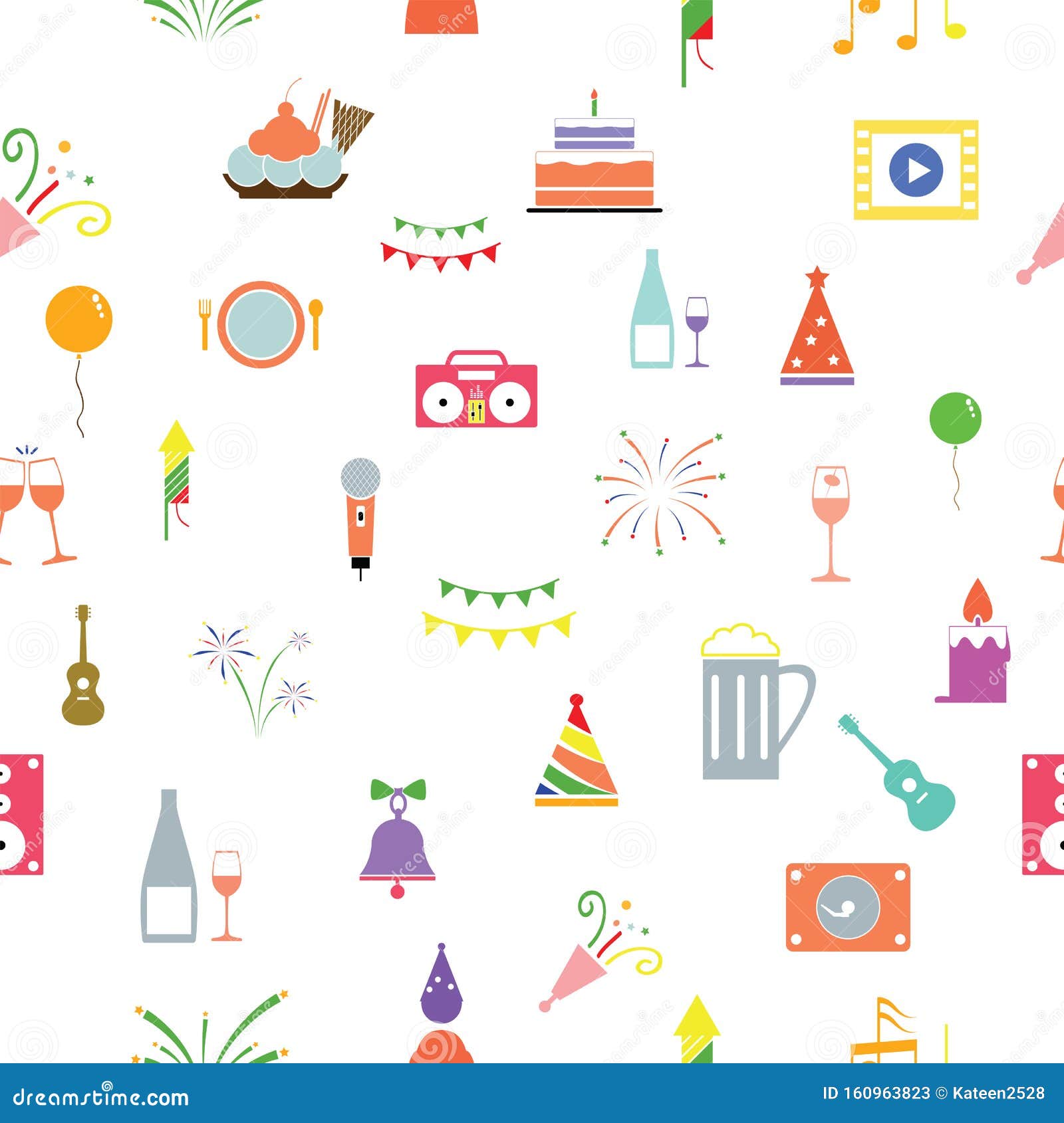 Celebration Seamless Pattern Background Icon Stock Vector ...