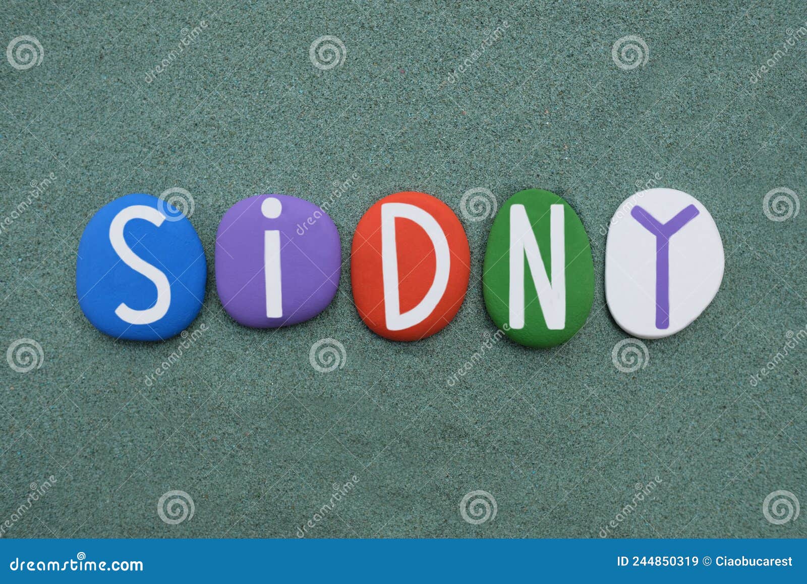 Sidny, Creative Given Name Composed with Multi Colored Stone Letters ...