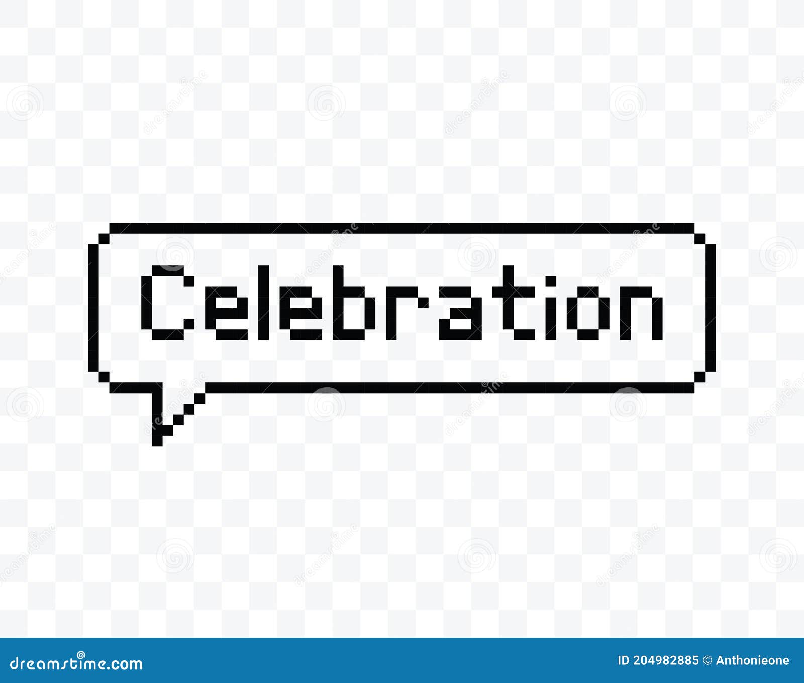 Celebration Speech Bubble Pixel Art Style Vector Illustration Stock ...