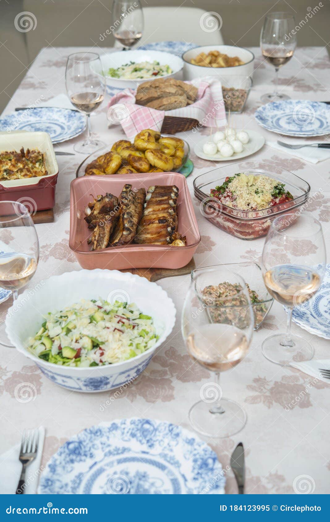 Celebration Table with Different Dishes Stock Image - Image of food ...