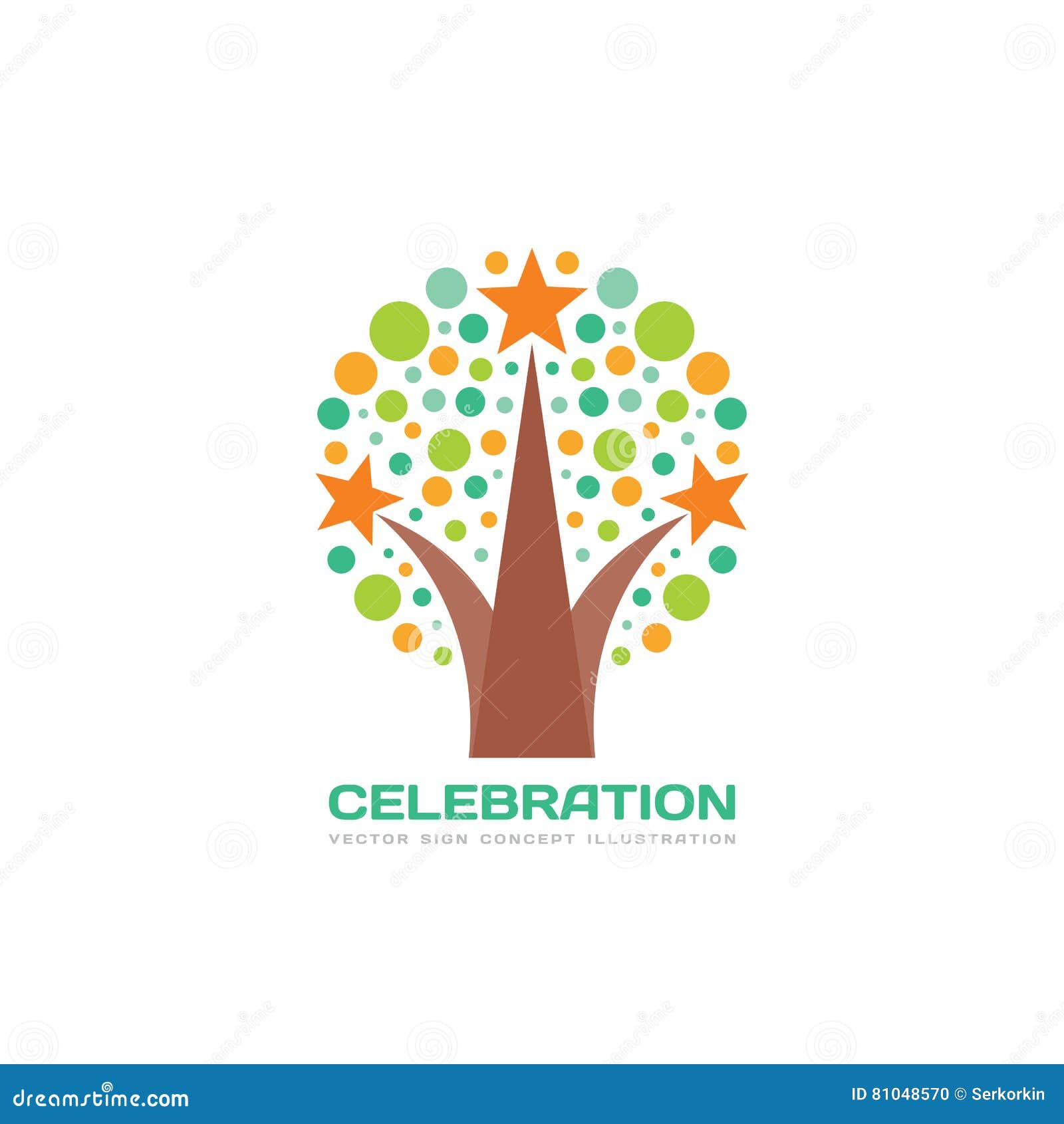 Celebration - Vector Logo Template Concept Illustration in Flat Style ...