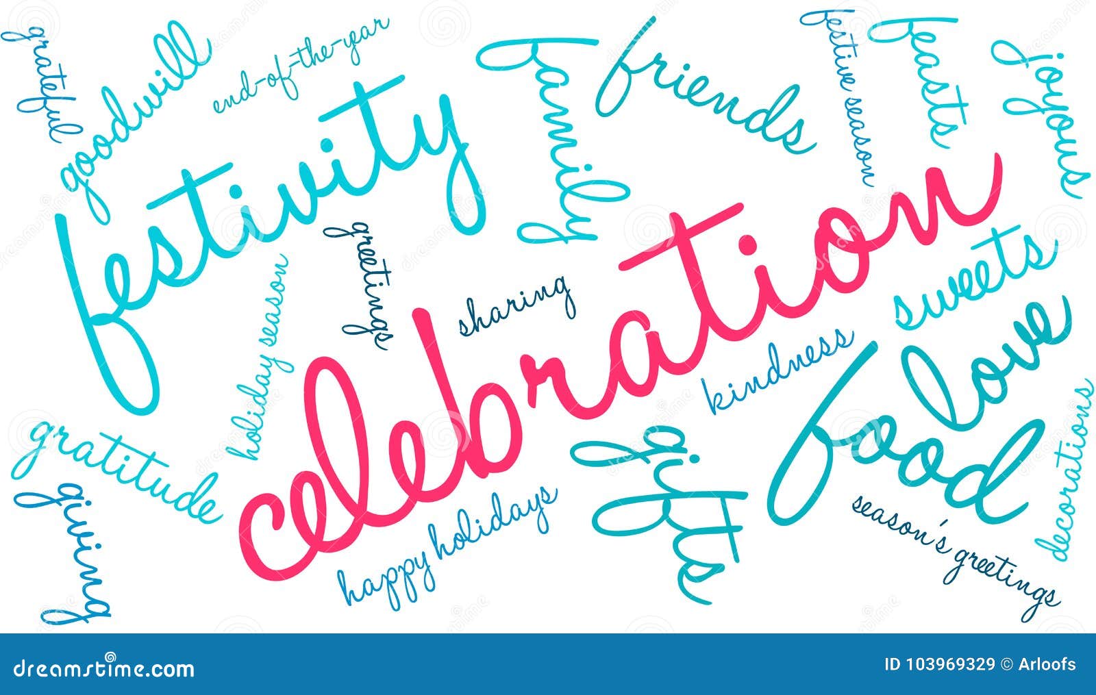 Celebration Word Cloud stock illustration. Illustration of seasons ...
