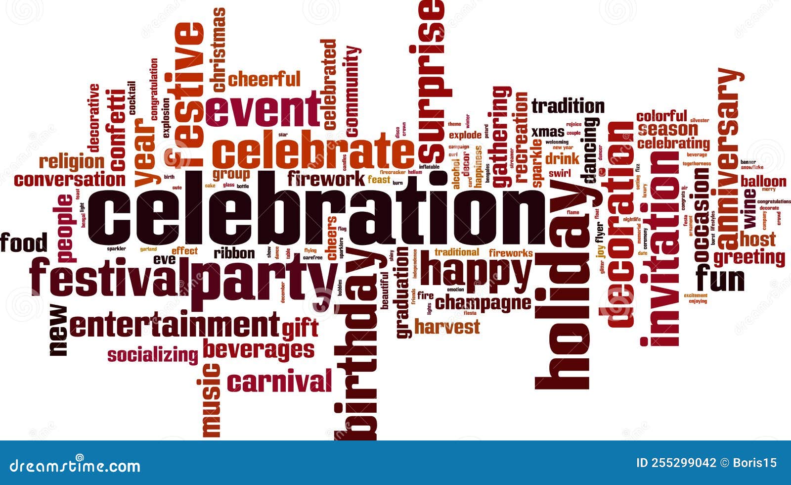 Celebration word cloud stock vector. Illustration of event - 255299042