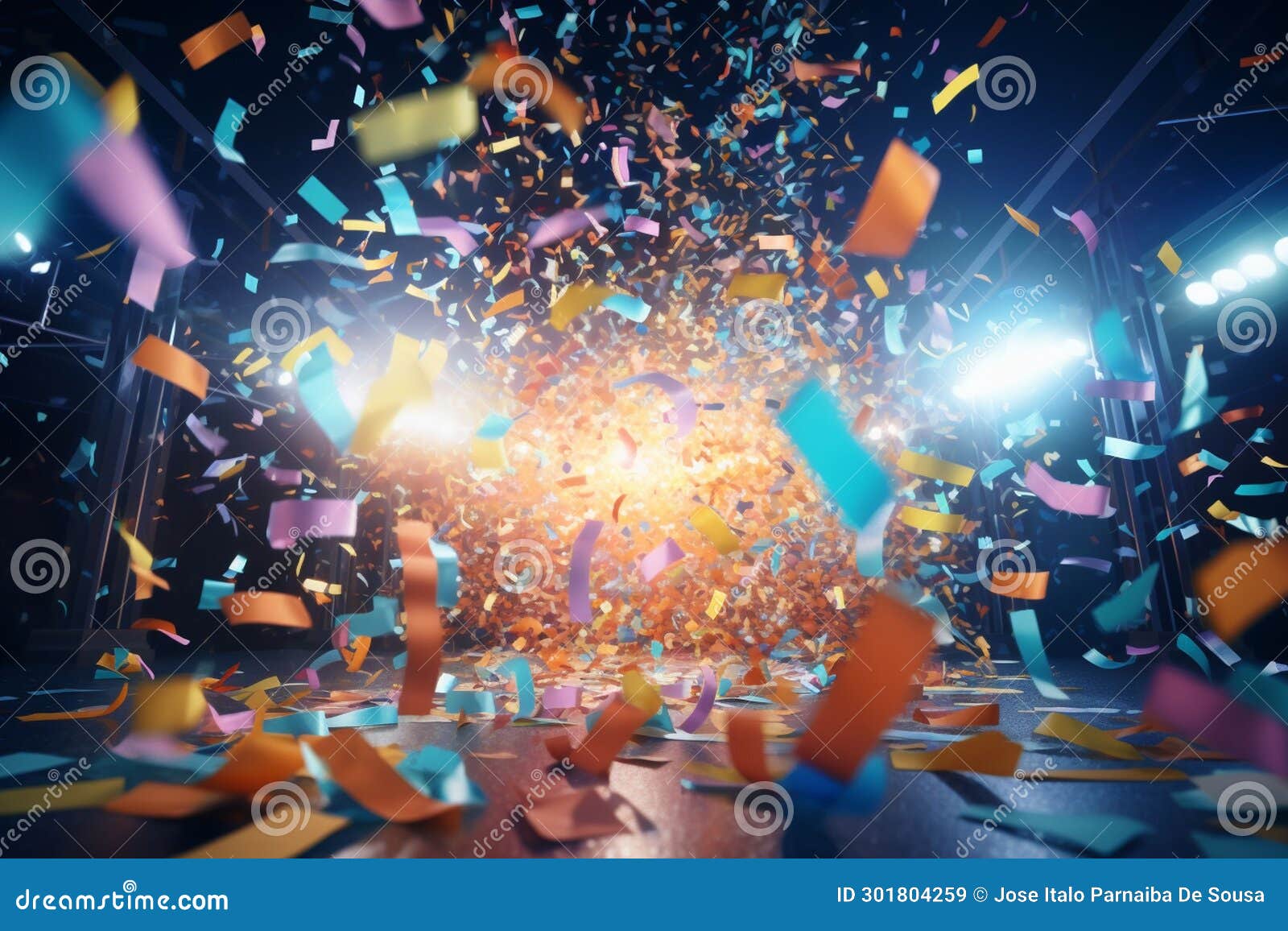 Celebrationthemed Confetti Explosion with Party Stock Illustration ...
