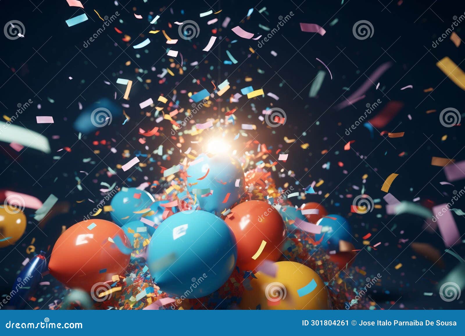 Celebrationthemed Confetti Explosion with Party Stock Illustration ...