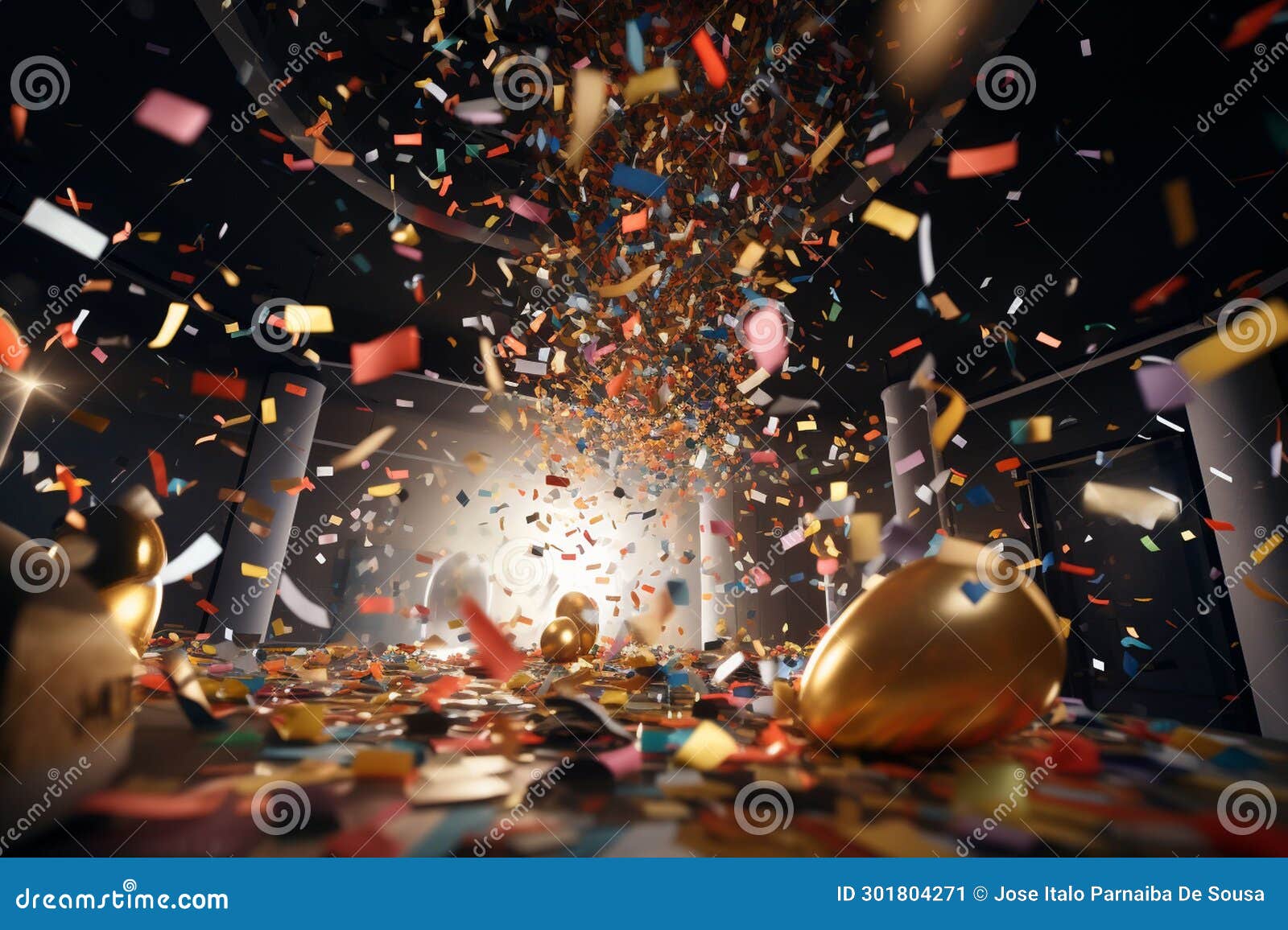 Celebrationthemed Confetti Explosion with Party Stock Illustration ...