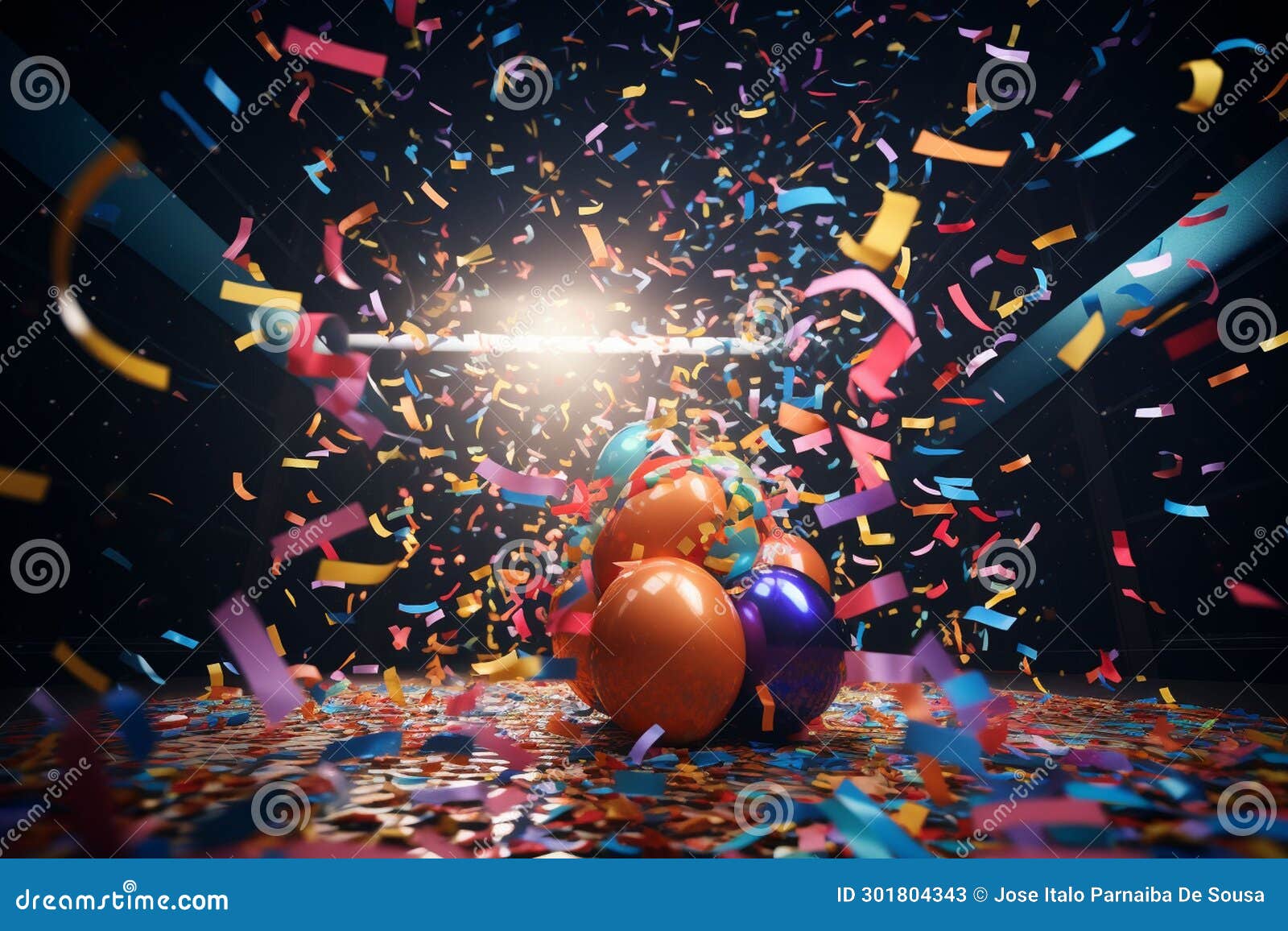 Celebrationthemed Confetti Explosion with Party Stock Illustration ...