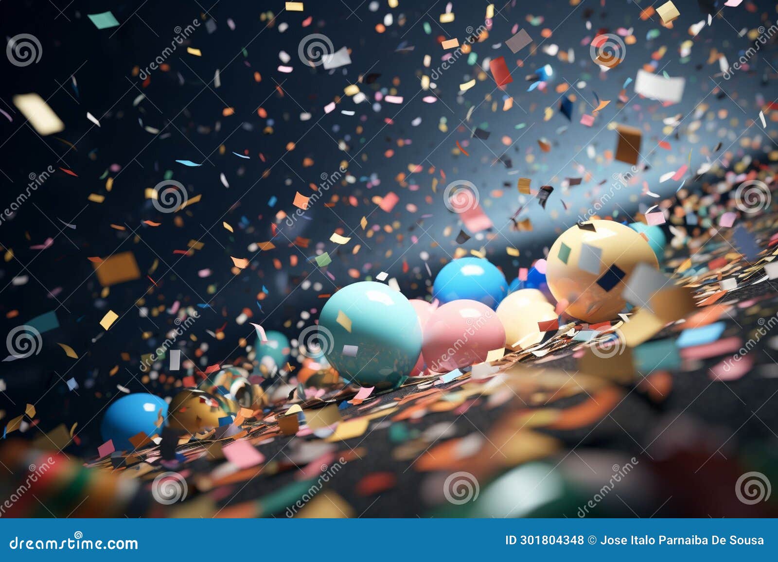 Celebrationthemed Confetti Explosion with Party Stock Illustration ...
