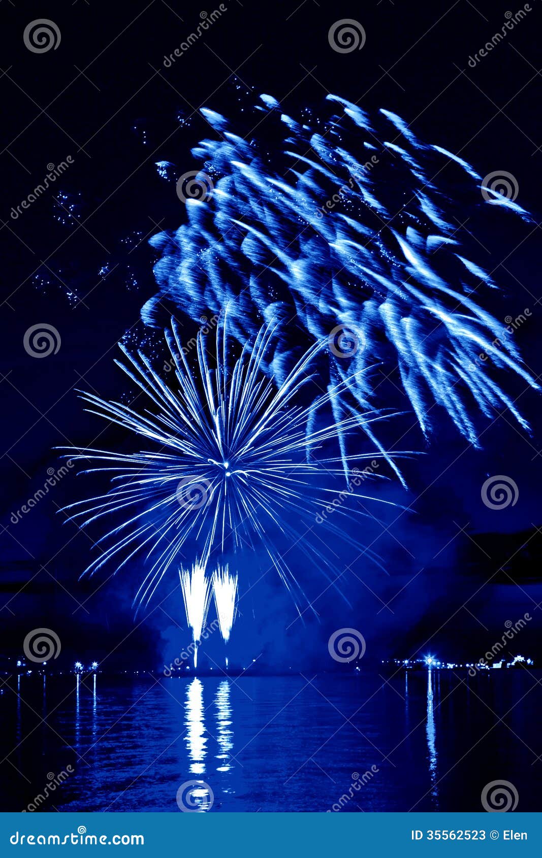 Celebratory blue firework stock image. Image of glowing - 35562523