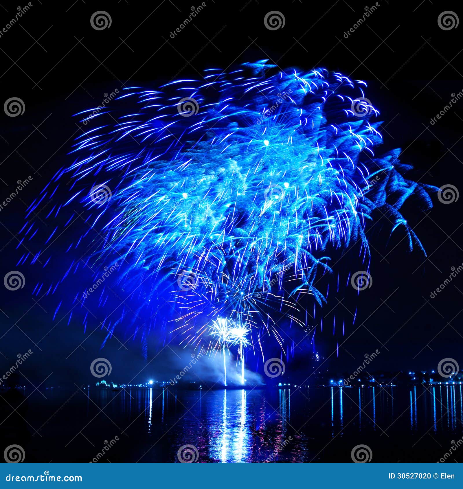 Celebratory blue firework stock photo. Image of july - 30527020
