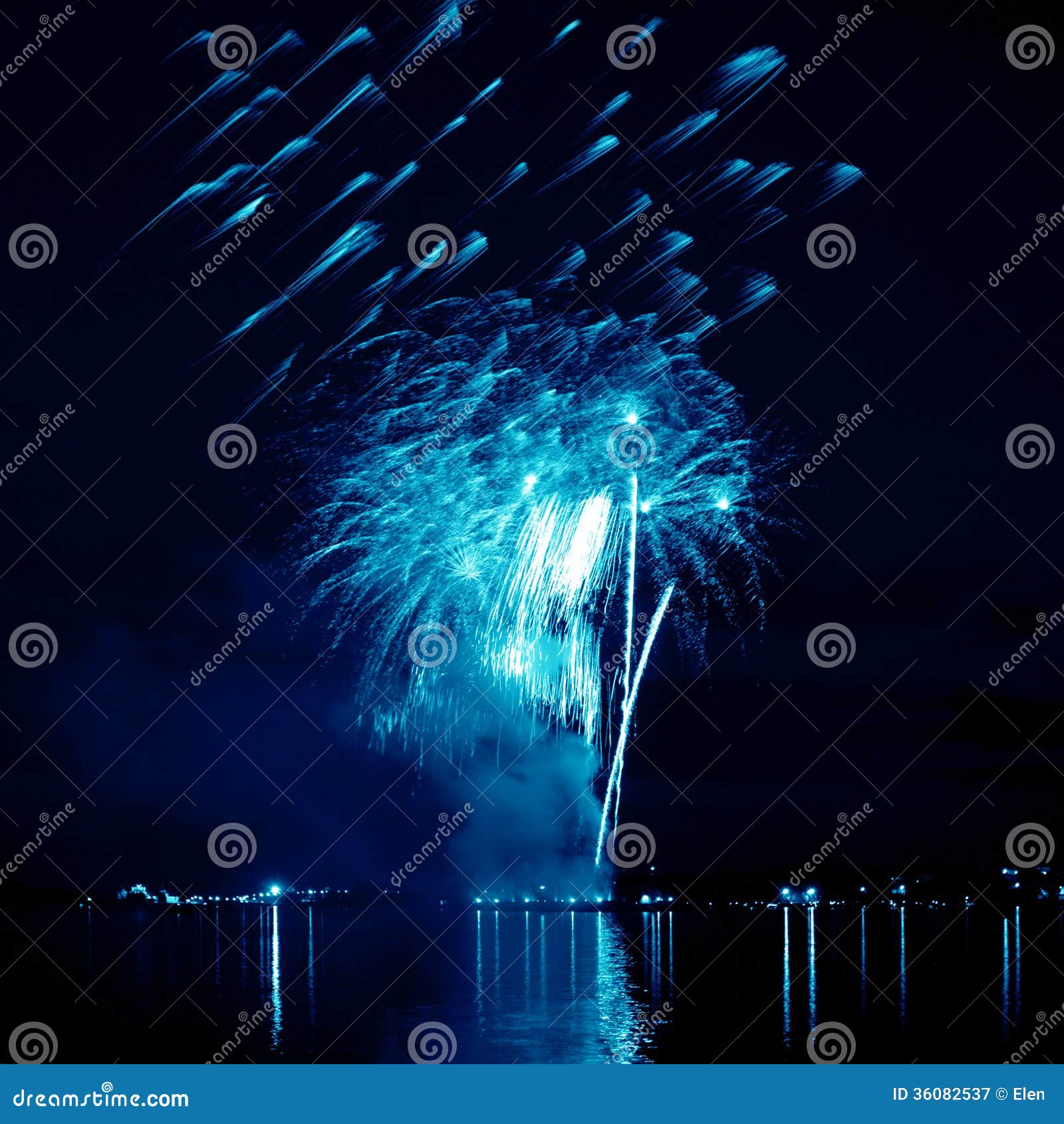 Celebratory blue firework stock image. Image of magic - 36082537