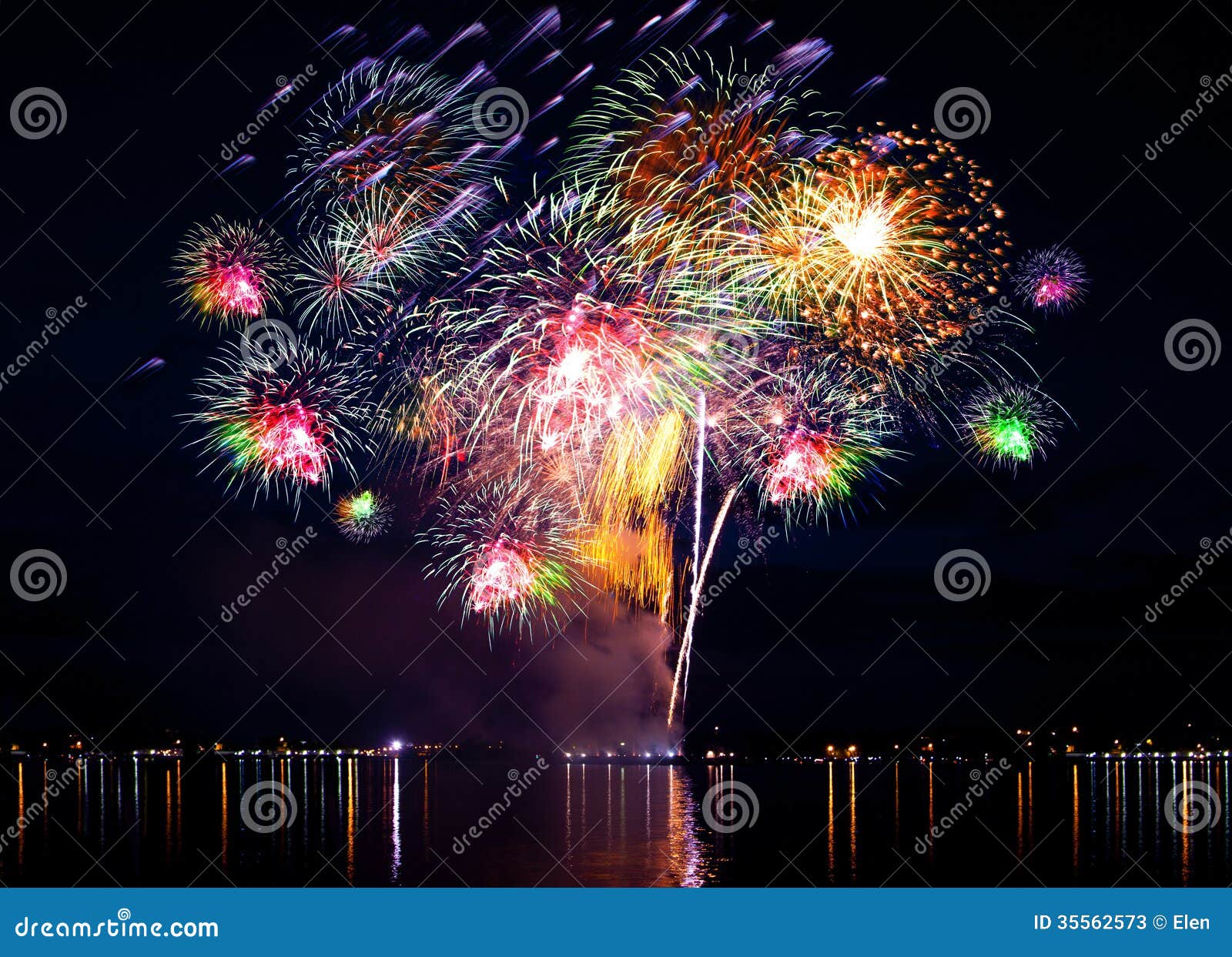 Celebratory Bright Firework Stock Image - Image of black, glow: 35562573