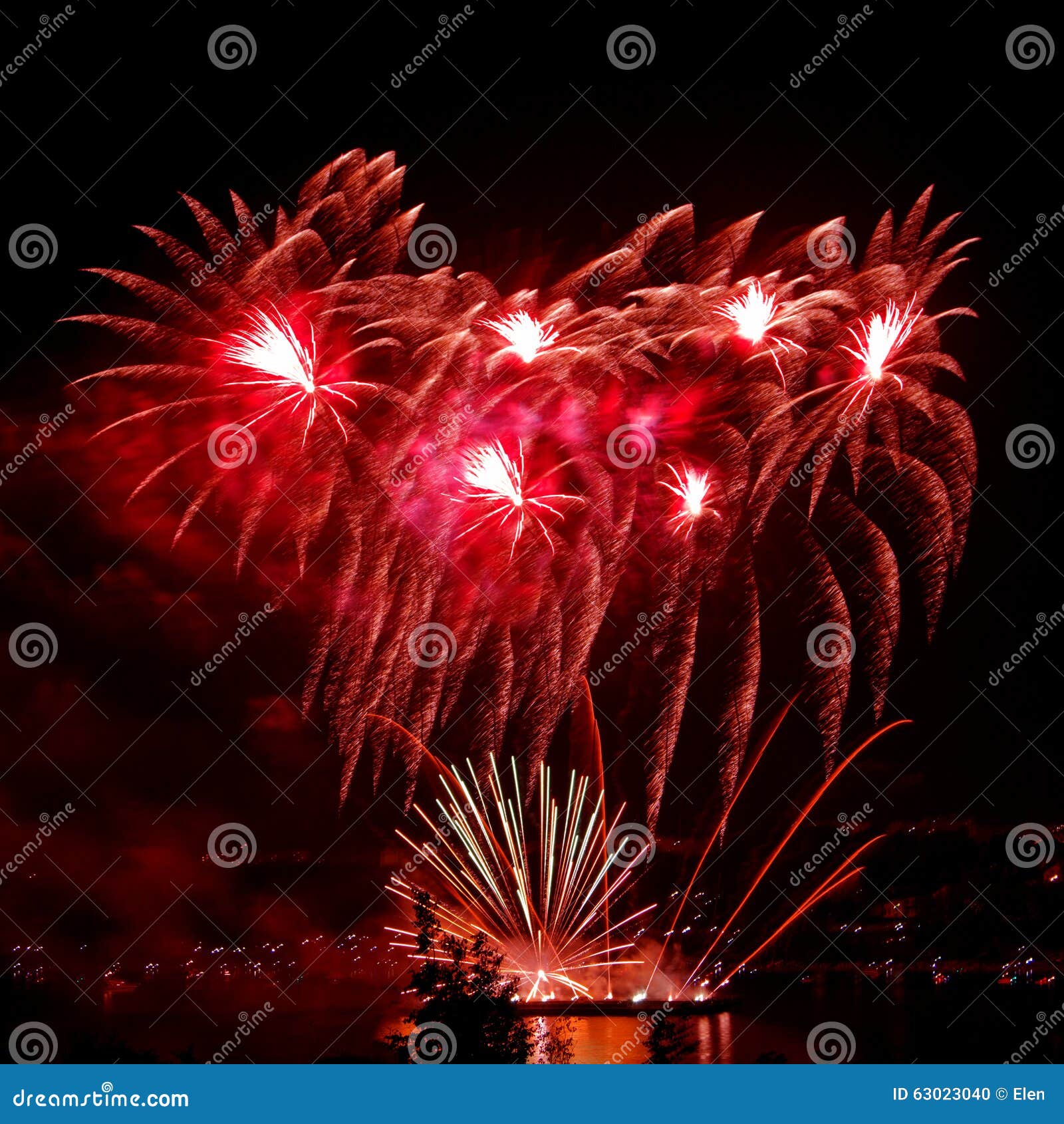 Celebratory Bright Firework Stock Photo - Image of glowing, glow: 63023040