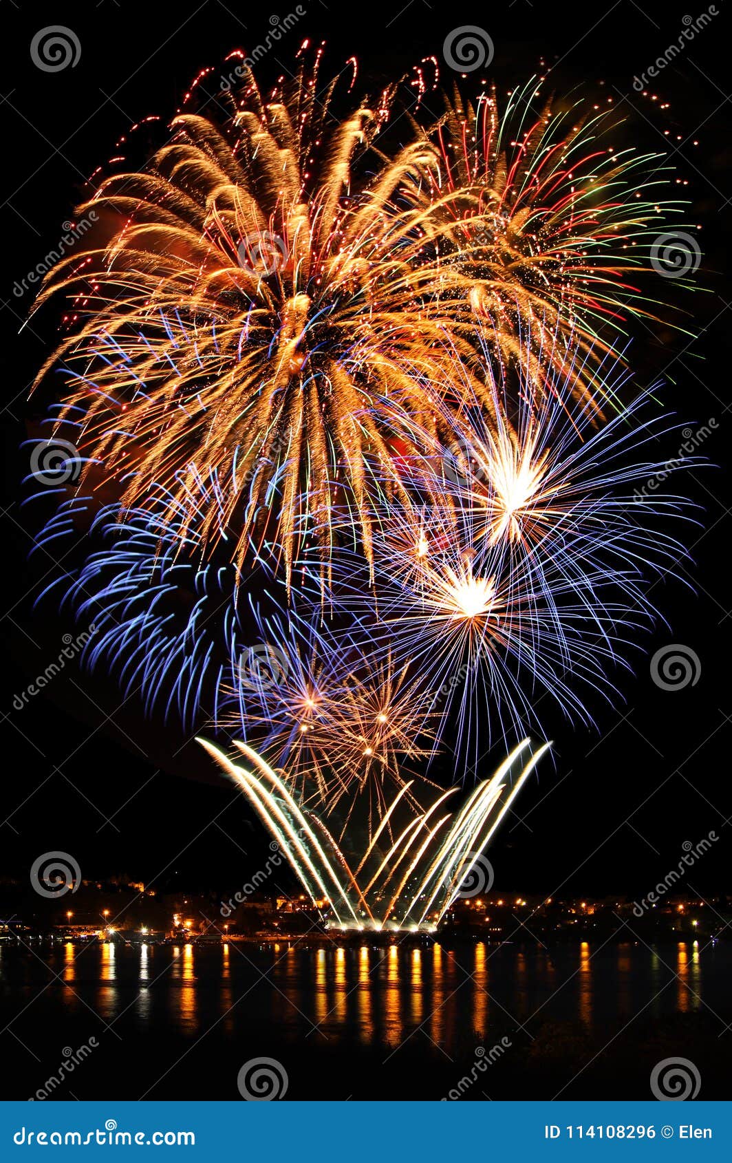 Celebratory Bright Firework Stock Photo - Image of color, july: 114108296
