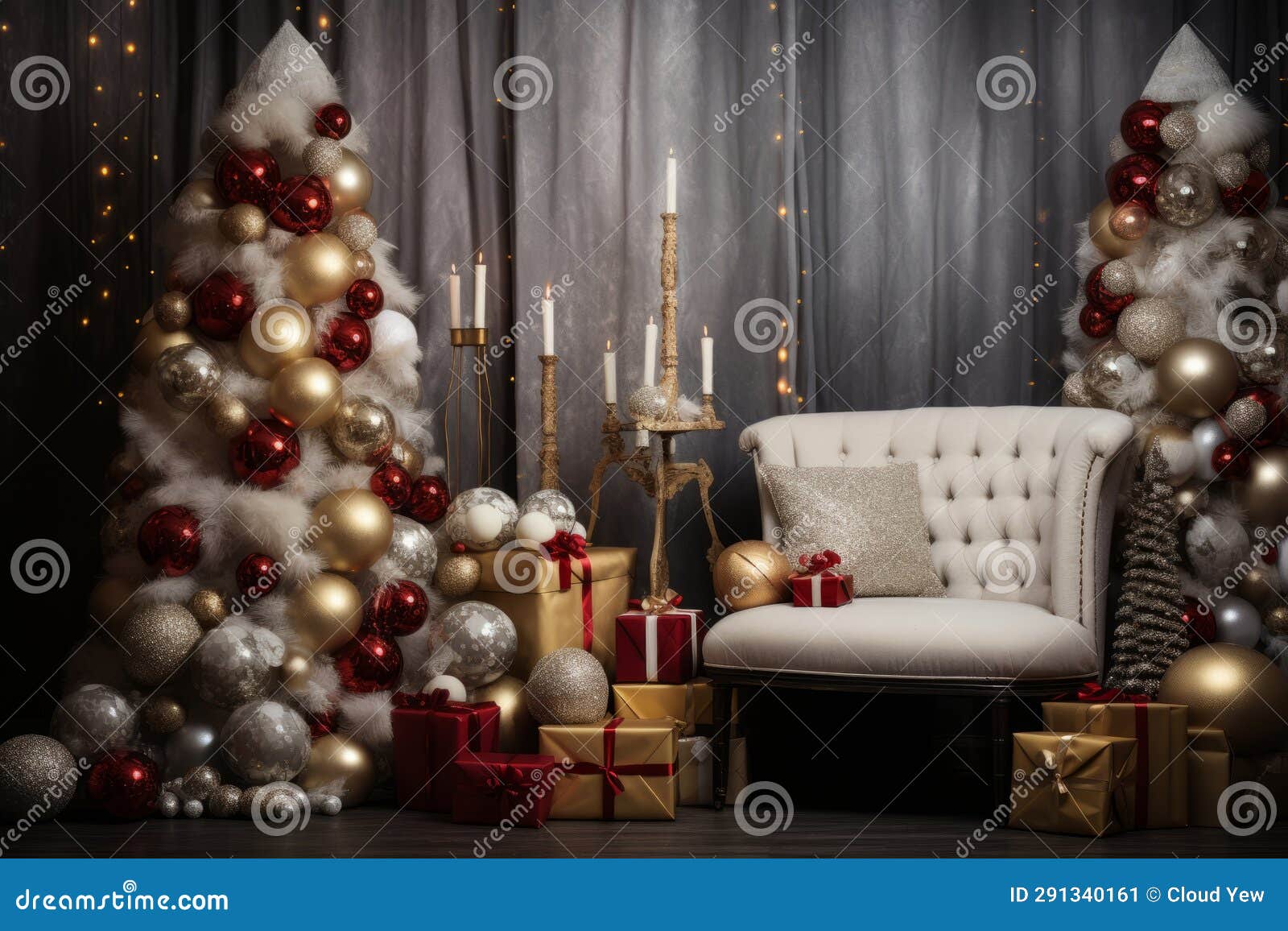 Celebratory Christmas Setup with Festive Stock Illustration ...