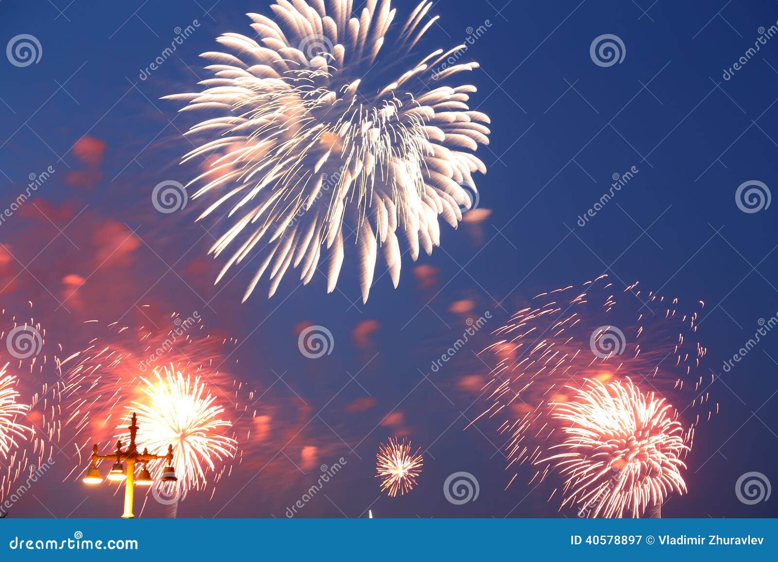 Celebratory Colorful Fireworks Stock Image - Image of explosions ...