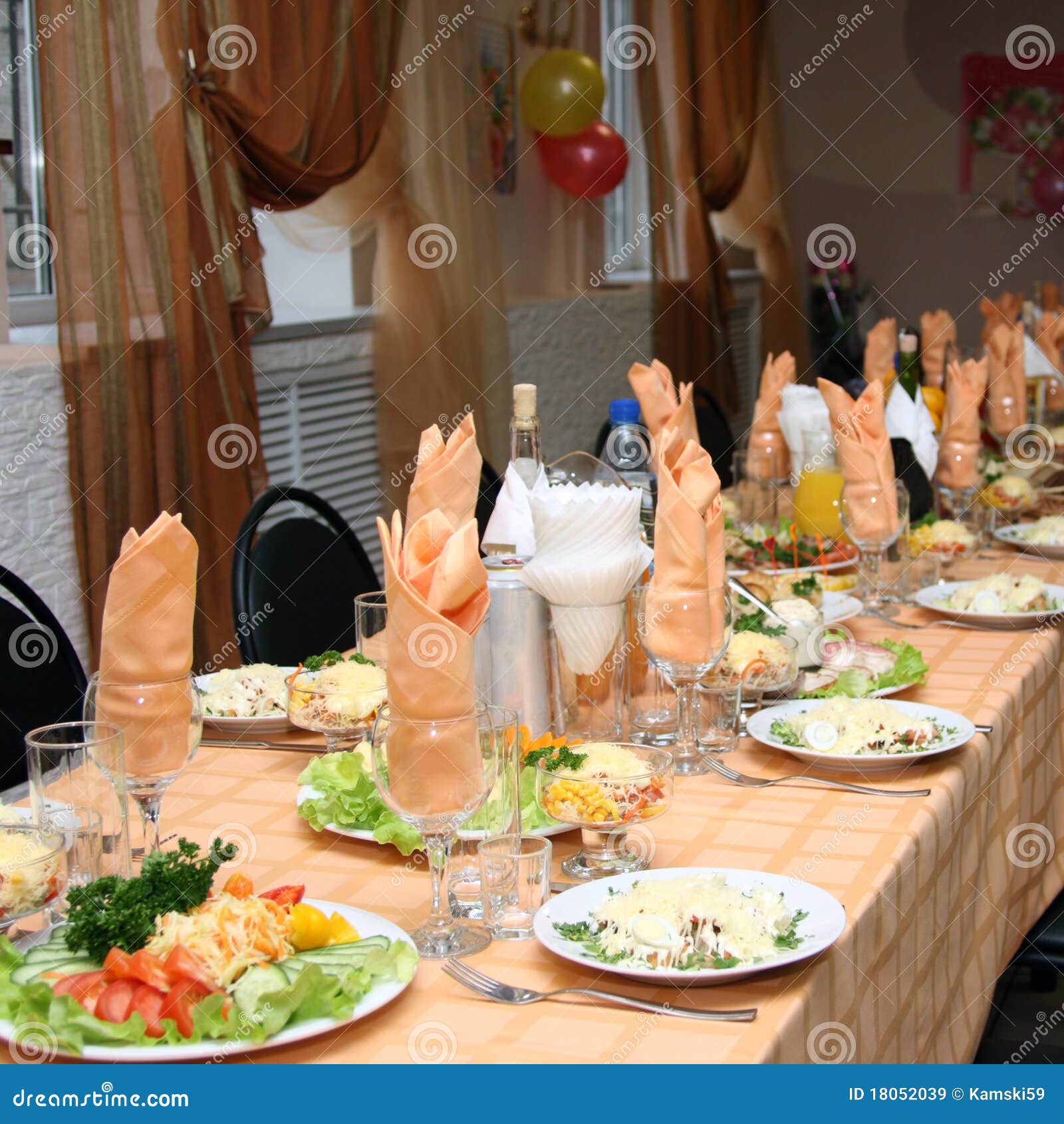 The Celebratory Decorated Table Stock Image - Image of festively ...