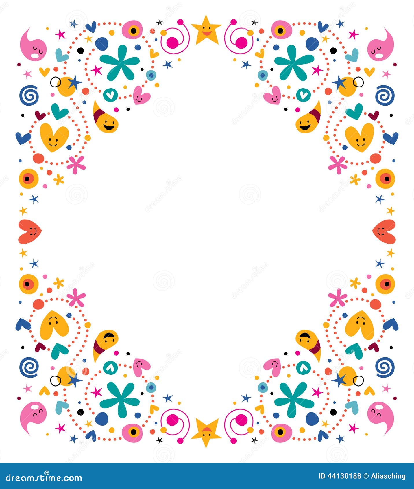 Celebratory Happy Cartoon Frame Stock Vector - Illustration of border ...