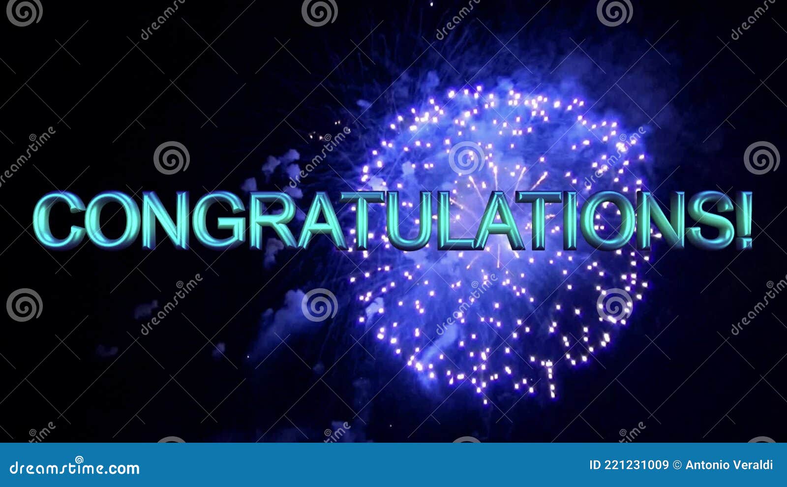 CONGRATULATIONS Message with Fireworks. Celebrate. Stock Video - Video ...