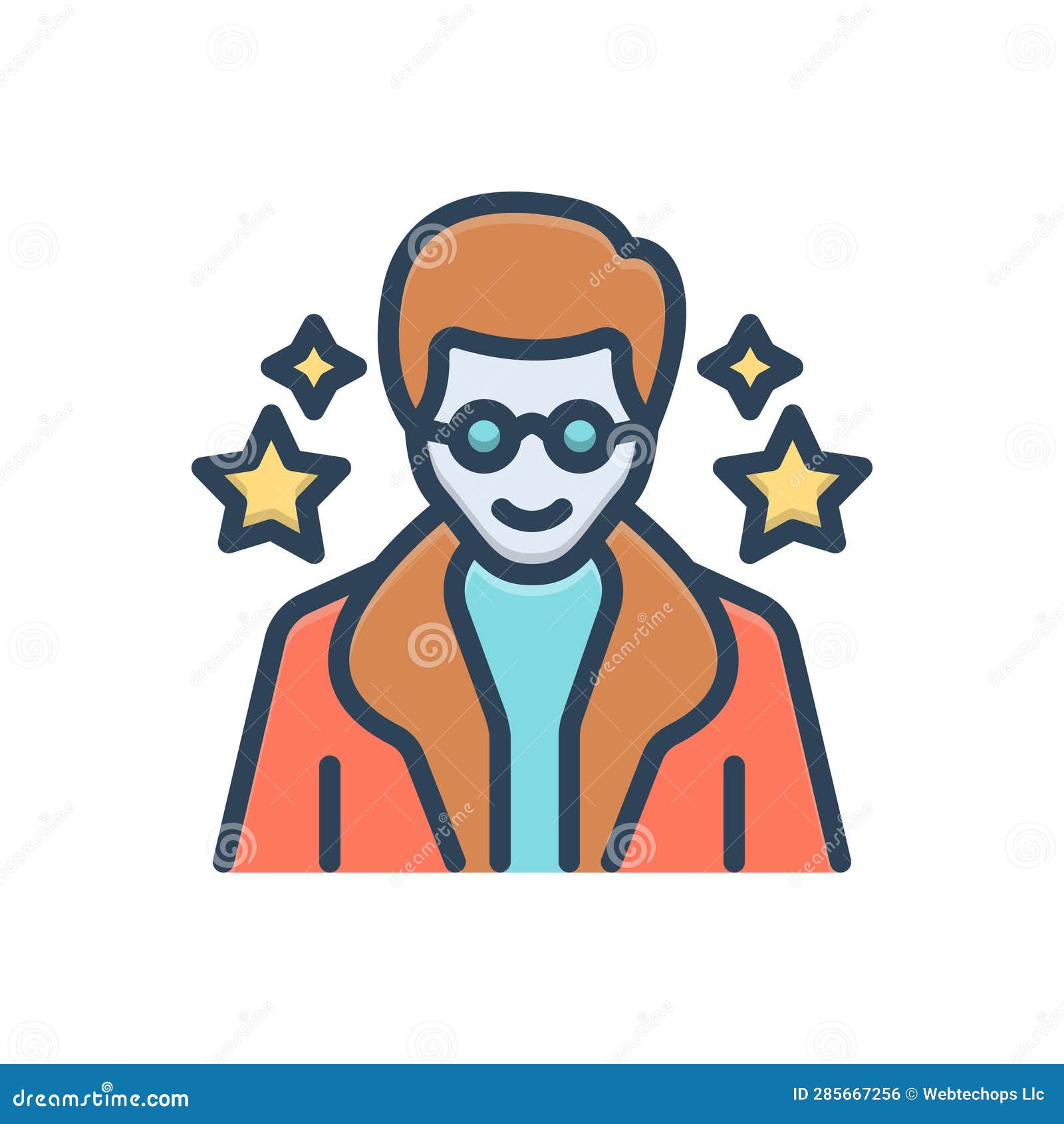 Color Illustration Icon for Celebrities, Superstar and Actor Stock ...