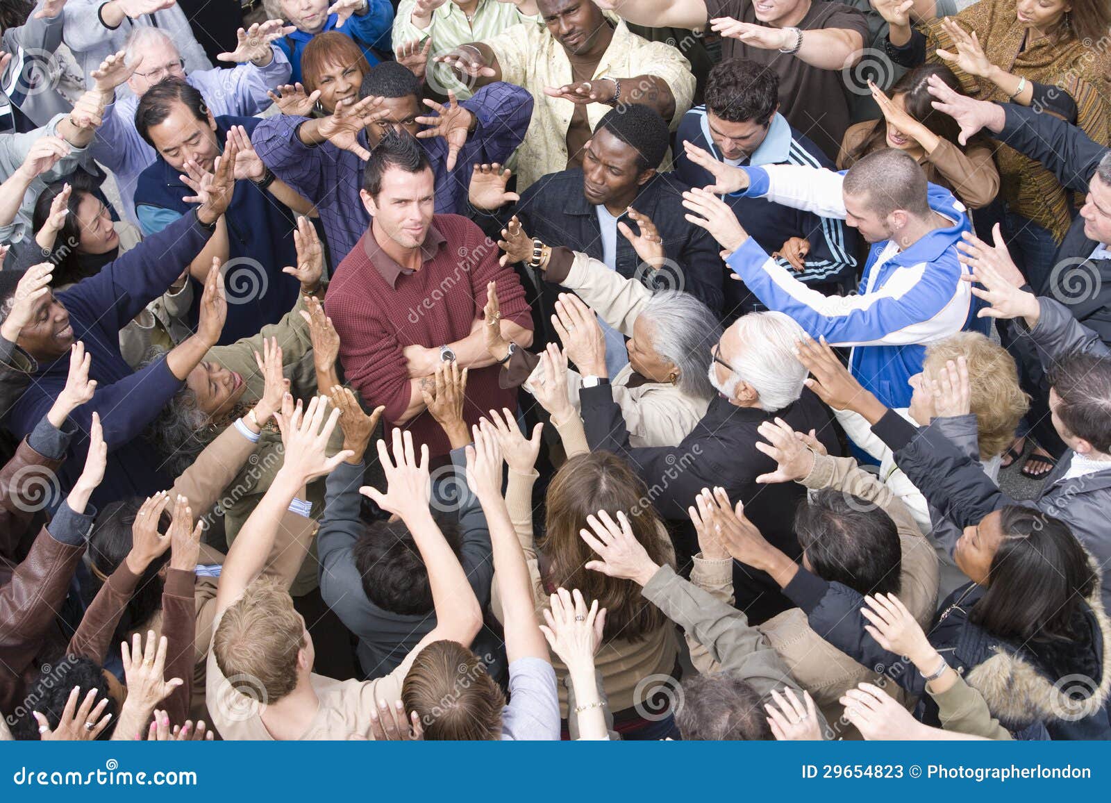 Celebrity Amidst with Fans Around Him Stock Image - Image of ...