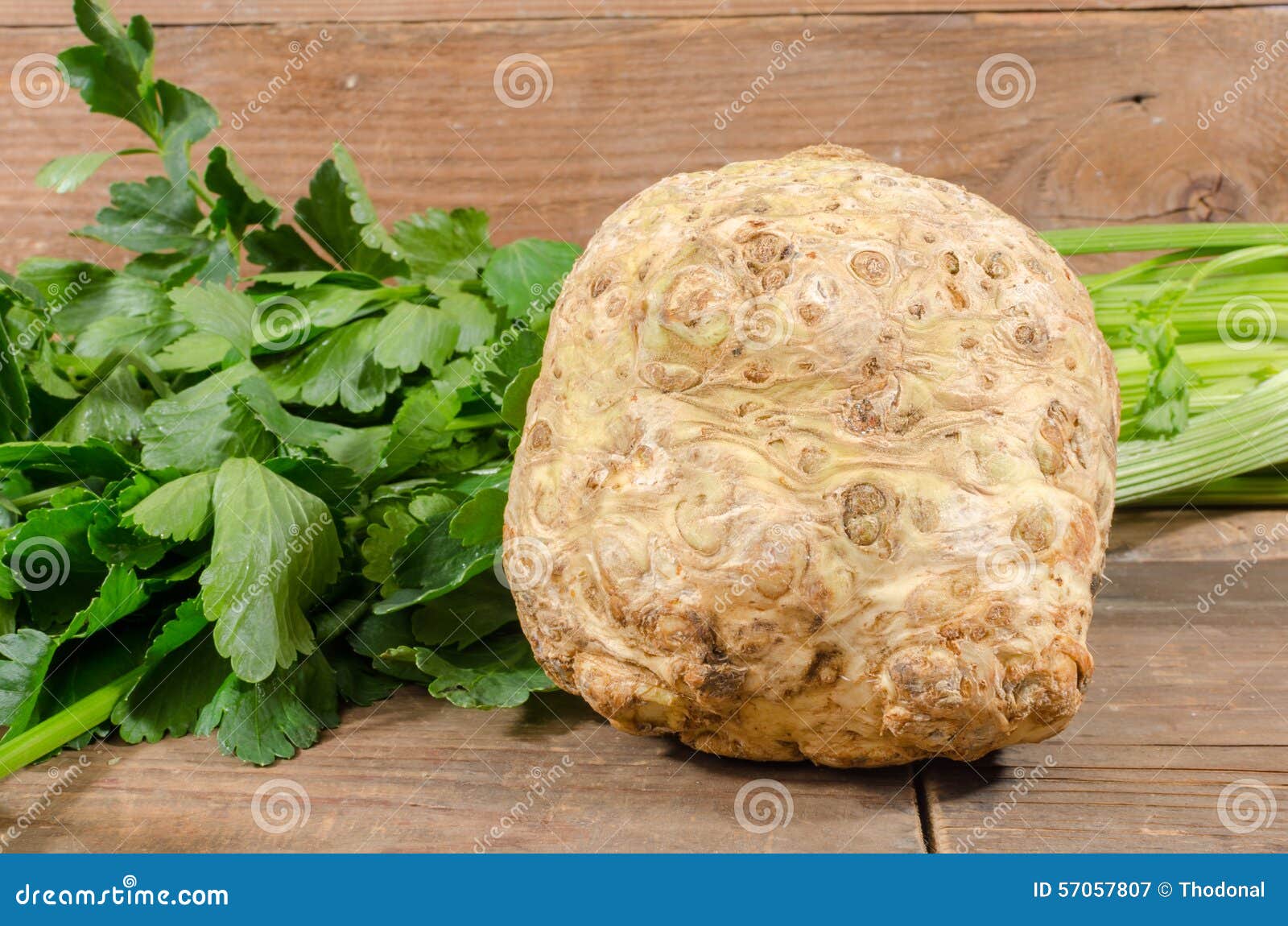 Celery Root and Green Celery Stock Image - Image of wood, background ...