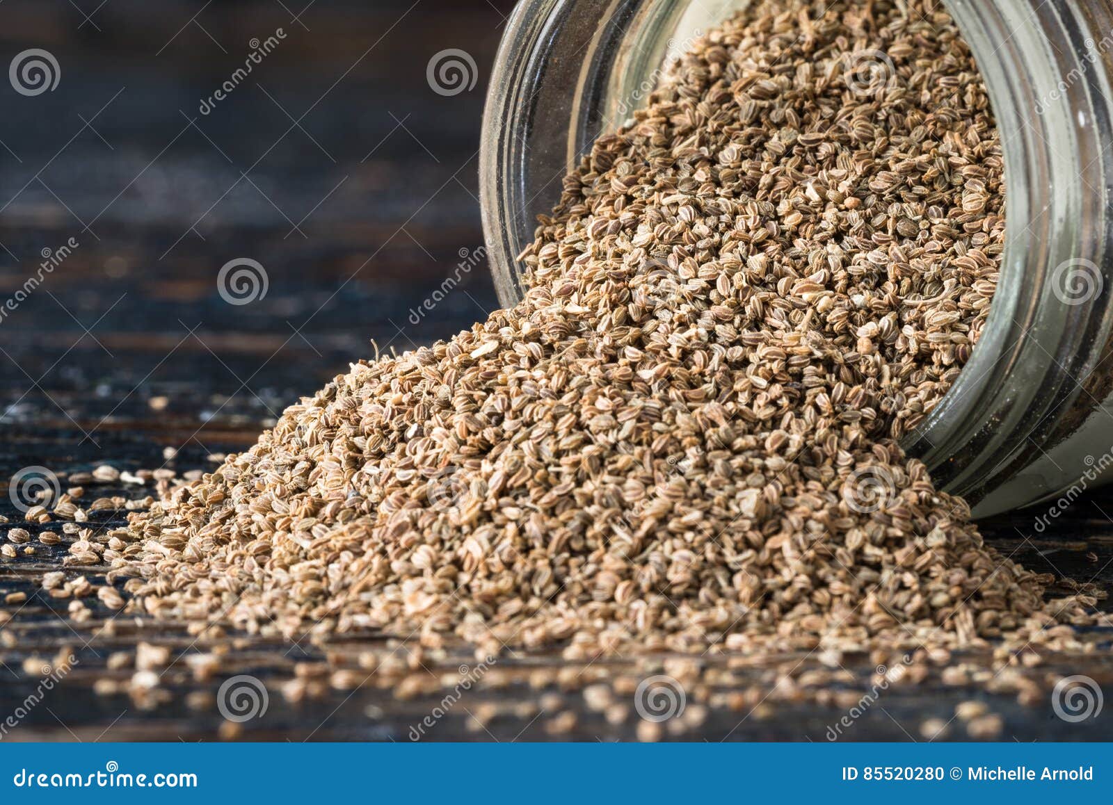 Celery Seeds Spilled from a Spice Jar Stock Photo - Image of dried ...