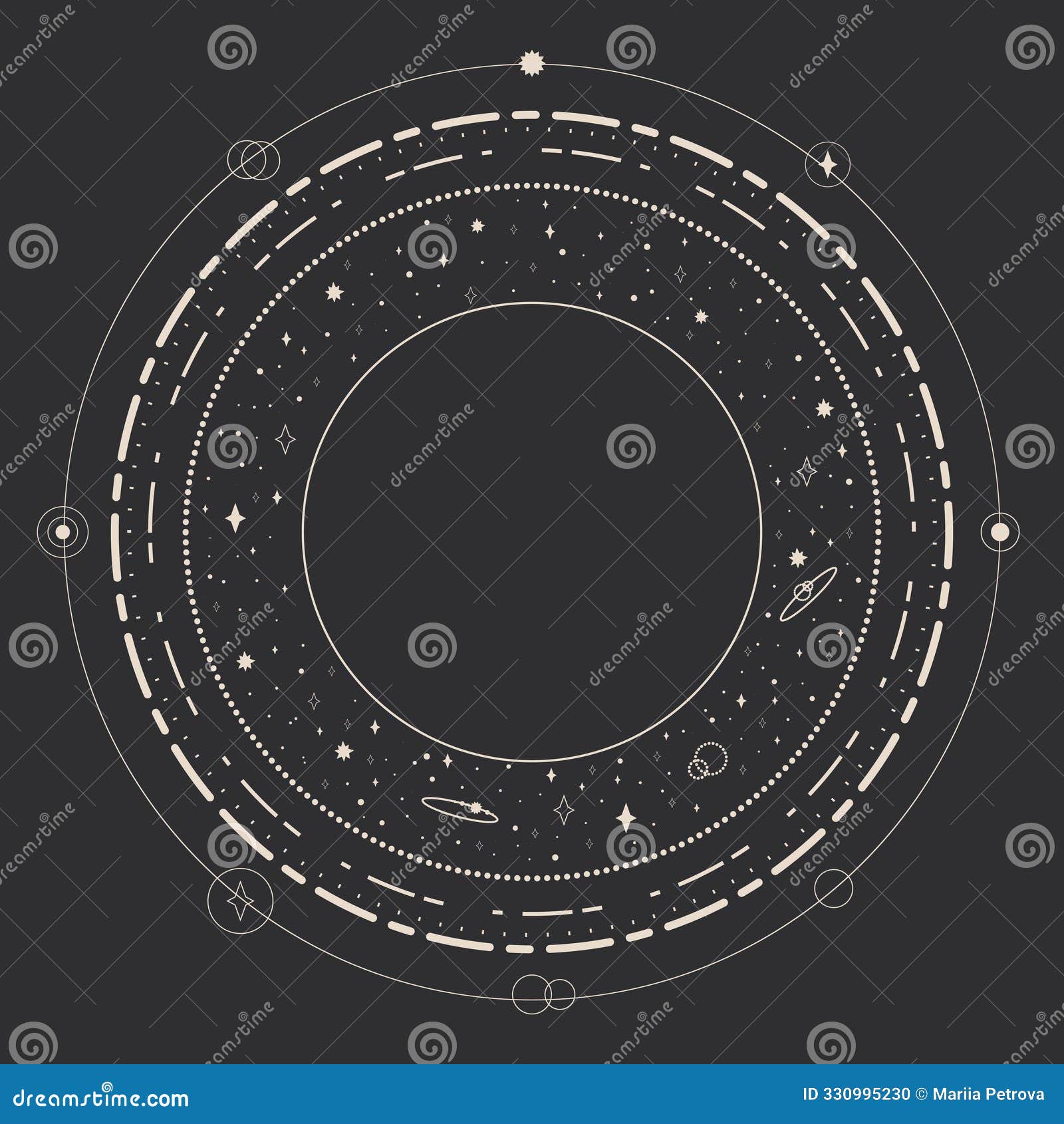 Celestial Abstract Background with Orbits and Stars and Empty Space for ...