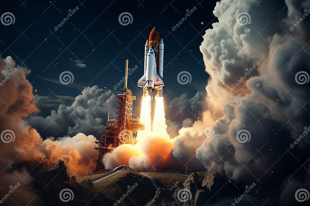 Celestial Ascent Rocket Launches into Space in Dynamic Mixed Media ...