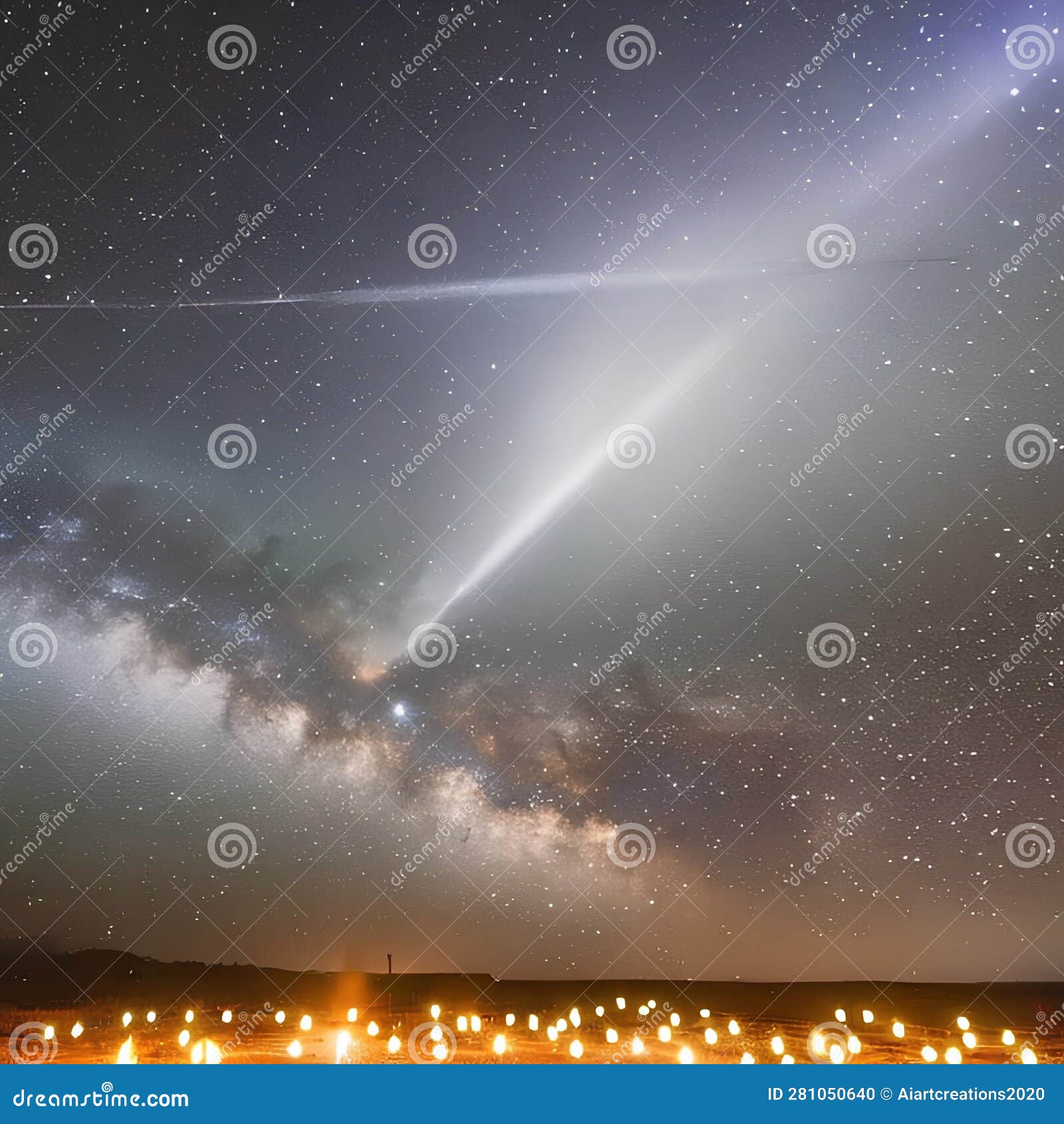 A Celestial Ballet Performance in the Night Sky, with Stars and ...